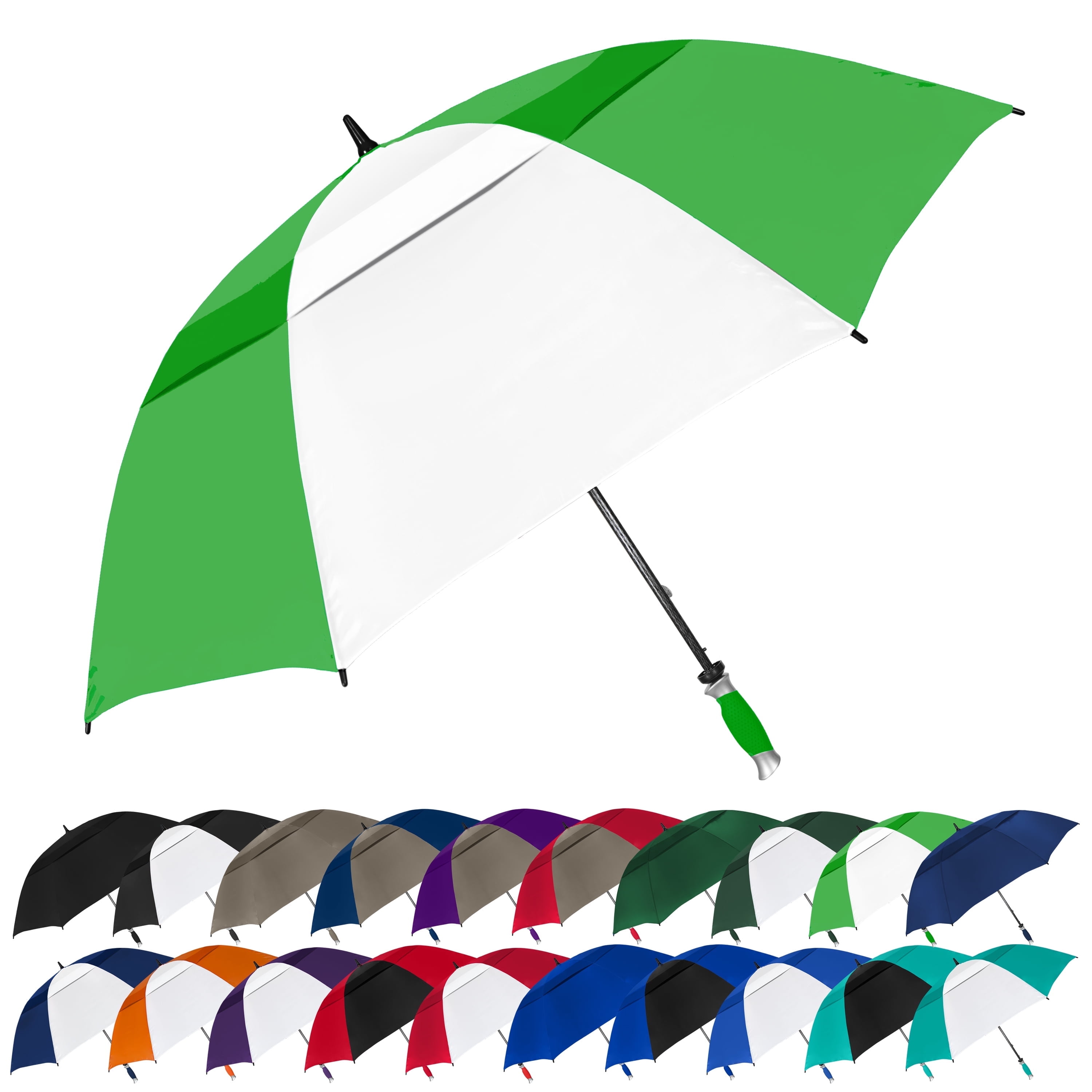 The Typhoon Tamer 62 Inch Vented Windproof Double Canopy Large Golf ...
