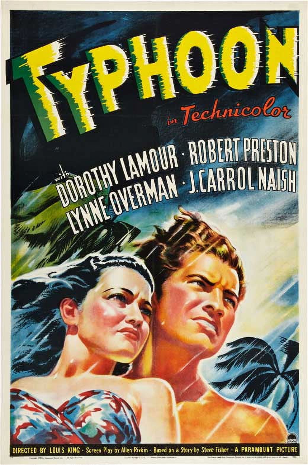 Typhoon - movie POSTER (Style A) (11" x 17") (1956) - Walmart.com