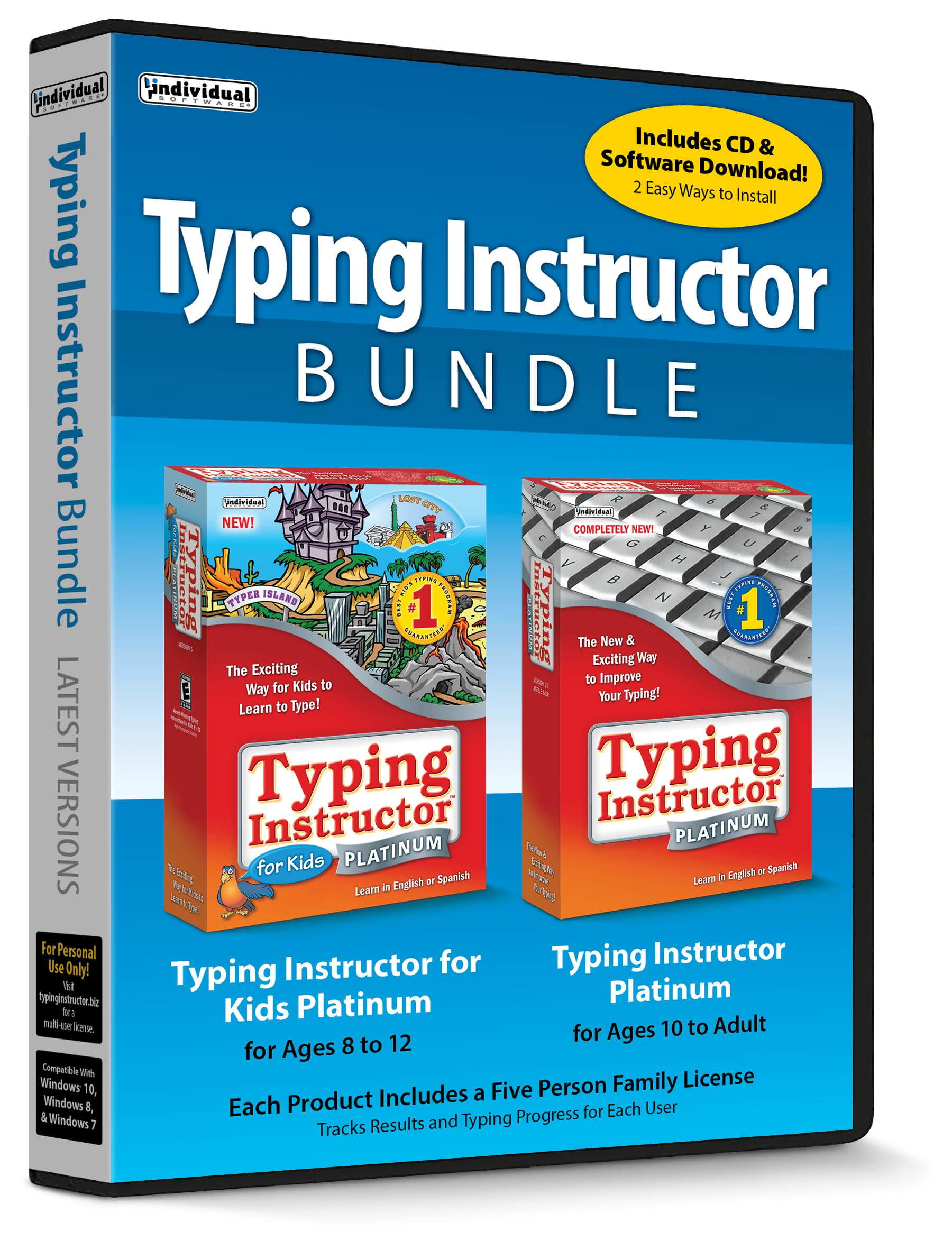 Typing Instructor Bundle: Typing For Kids Platinum & Typing Instructor Platinum, Individual ...