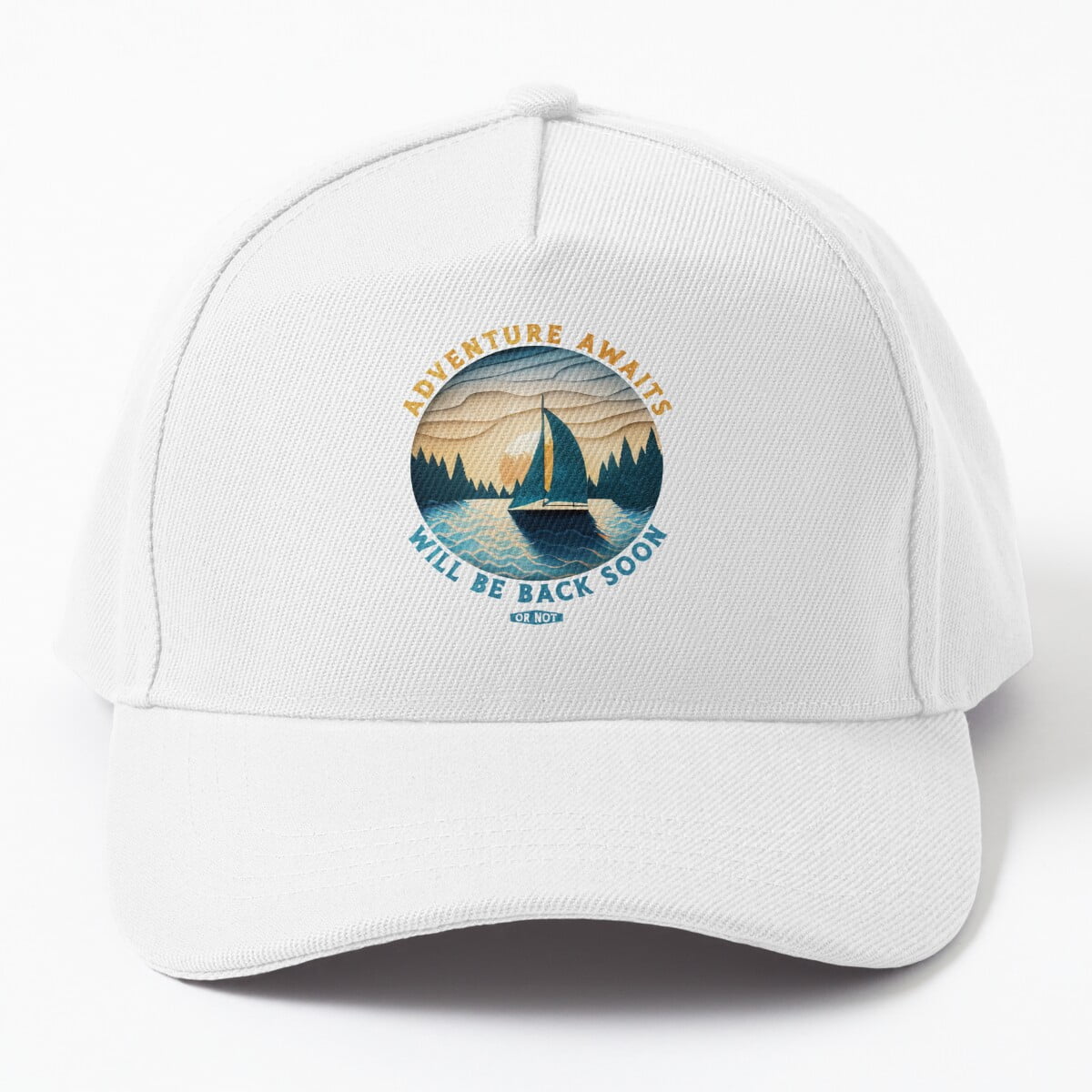 TypoTee Adventure Awaits Sailing Baseball Cap; Inspirational Graphic ...