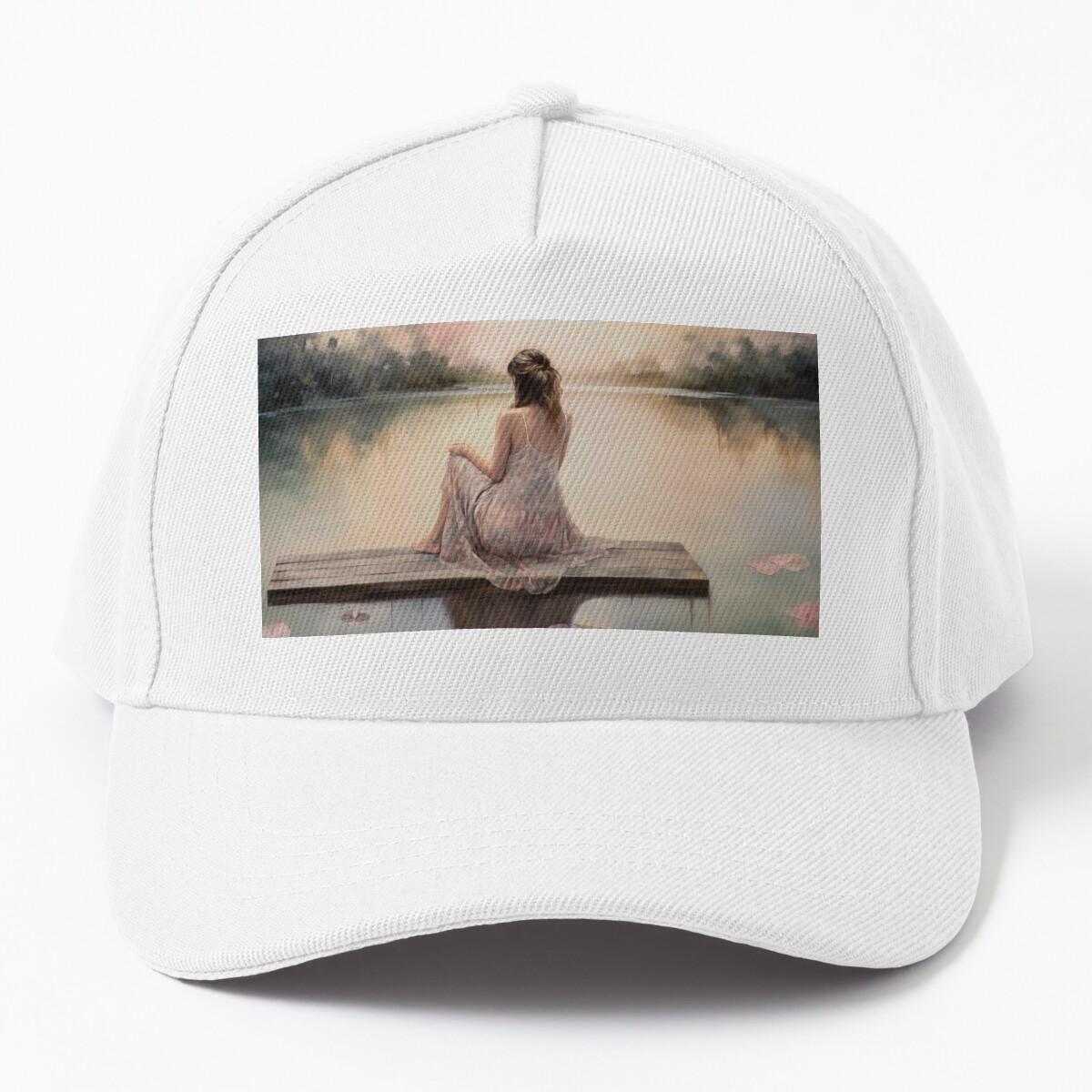TypoTee Coquette Aesthetic Vintage Of A Woman By A Lake Baseball Cap ...