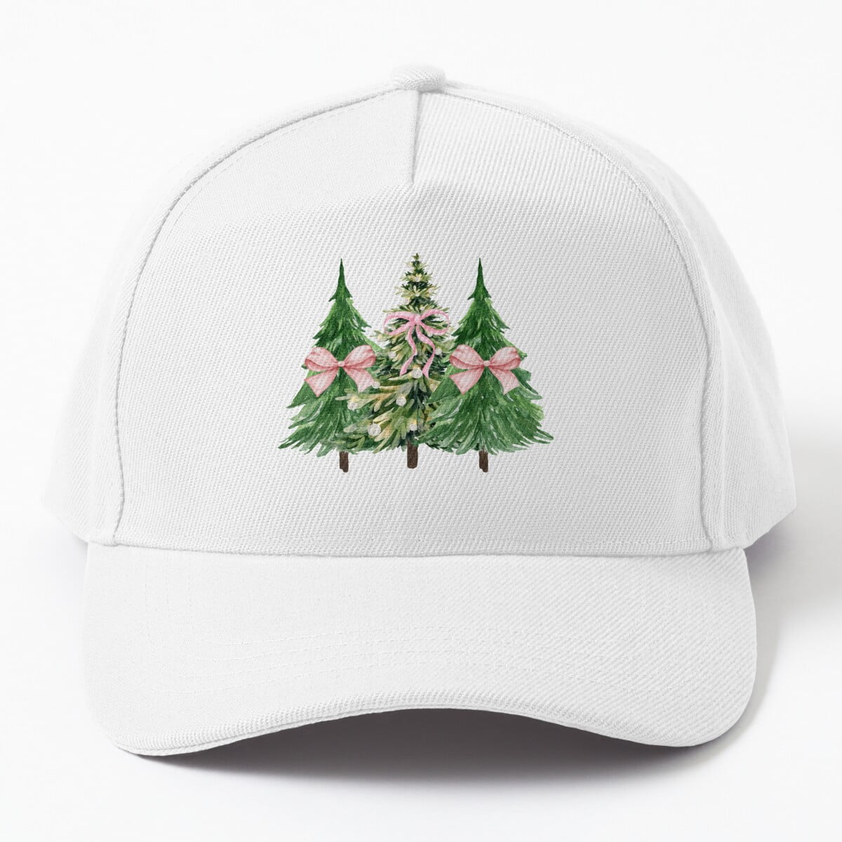 TypoTee Coquette Winter Holiday Trees Baseball Cap, Inspirational ...