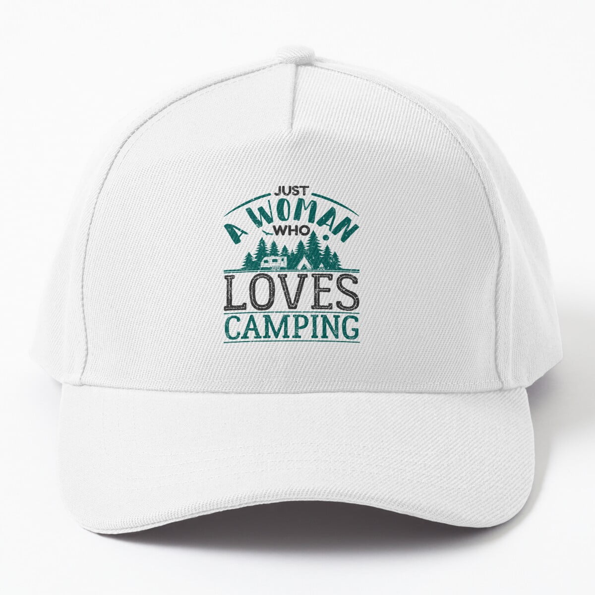 TypoTee Just A Woman Who Loves Camping Baseball Cap; Inspirational ...