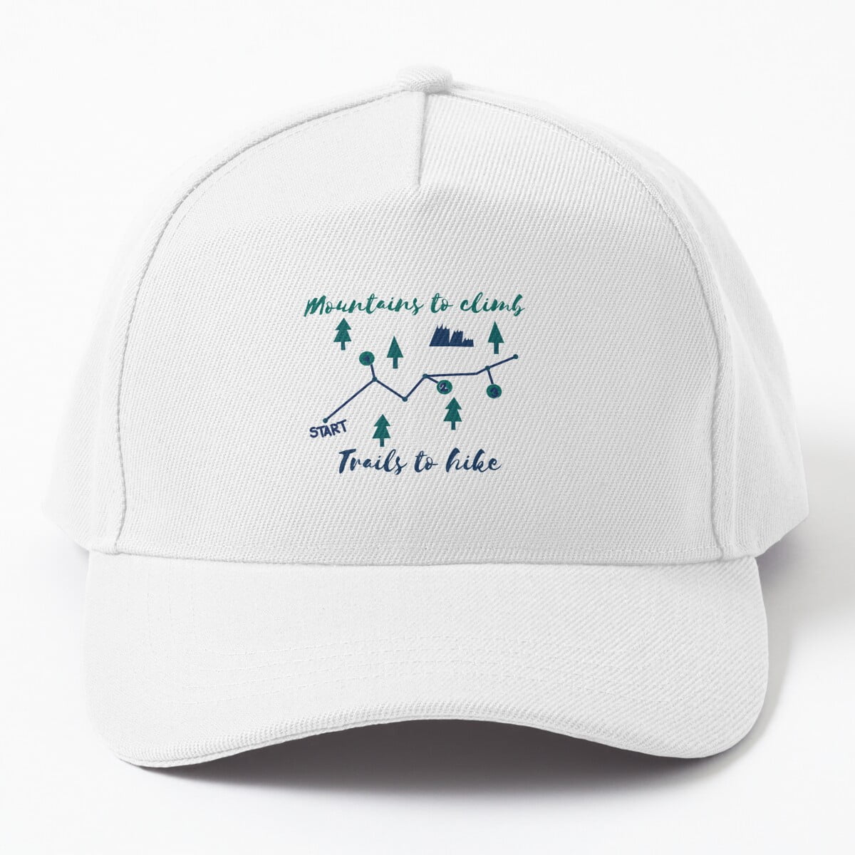 TypoTee Mountains To Climb Baseball Cap; Inspirational Graphic Cap ...