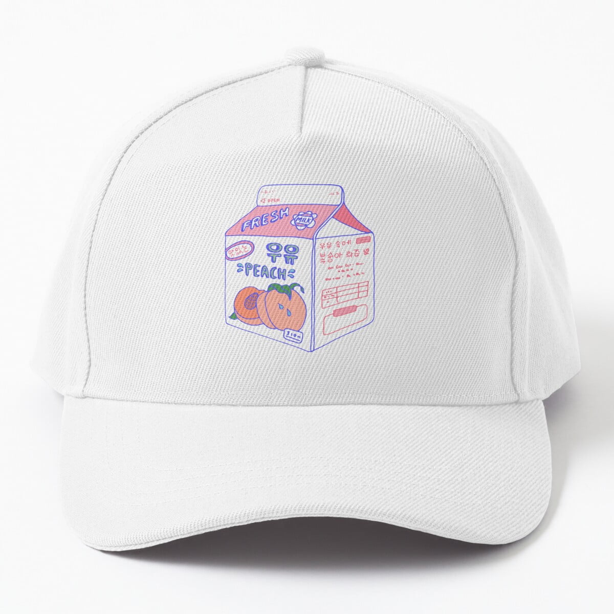 TypoTee Peach Milk Carton Baseball Cap, Inspirational Graphic Cap ...