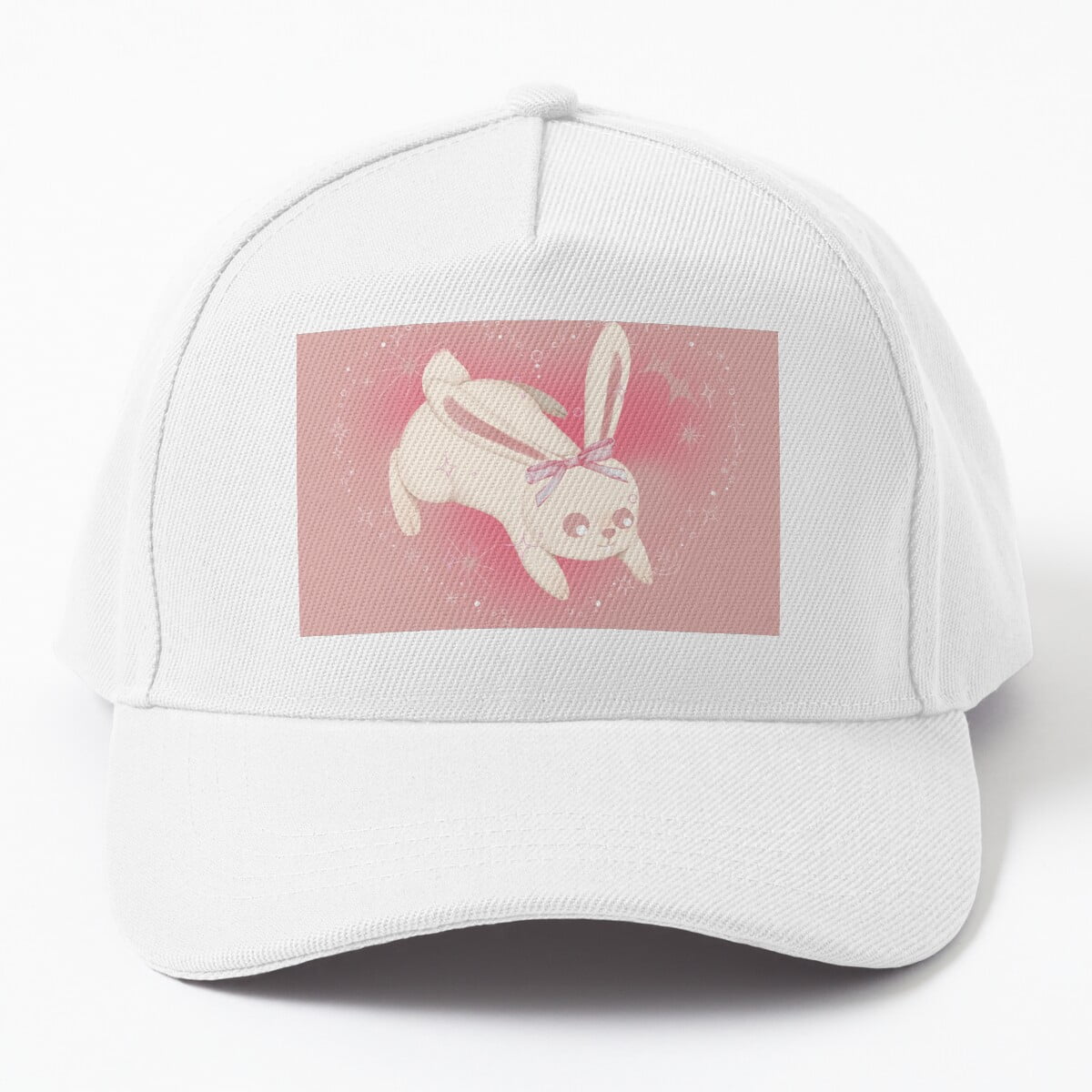 TypoTee Pink Coquette Bunny Baseball Cap, Inspirational Graphic Cap ...