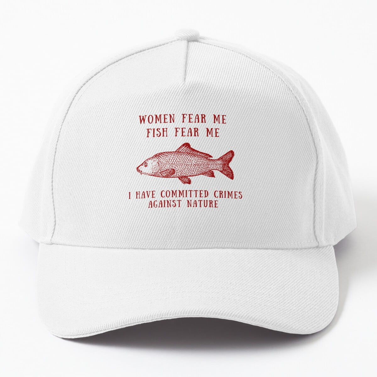TypoTee Women Fear Me Fish Fear Me Criminal Baseball Cap, Inspirational ...