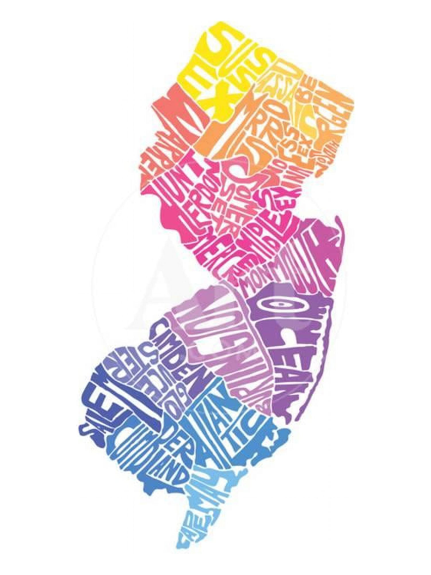 Typographic New Jersey Spring, Unframed Art Print Wall Art by CAPow ...
