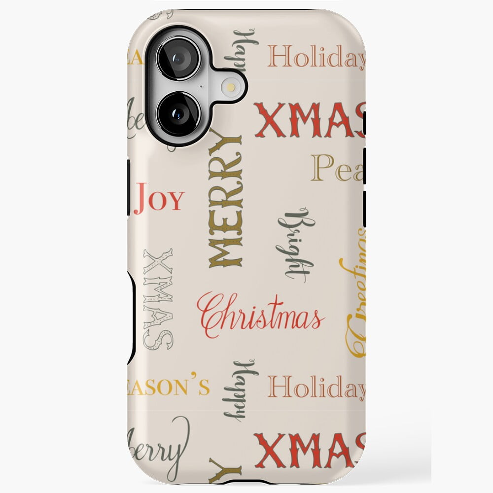 Typography Holiday Text Warm Wishes Greeting with iPhone 17 through 11 ...