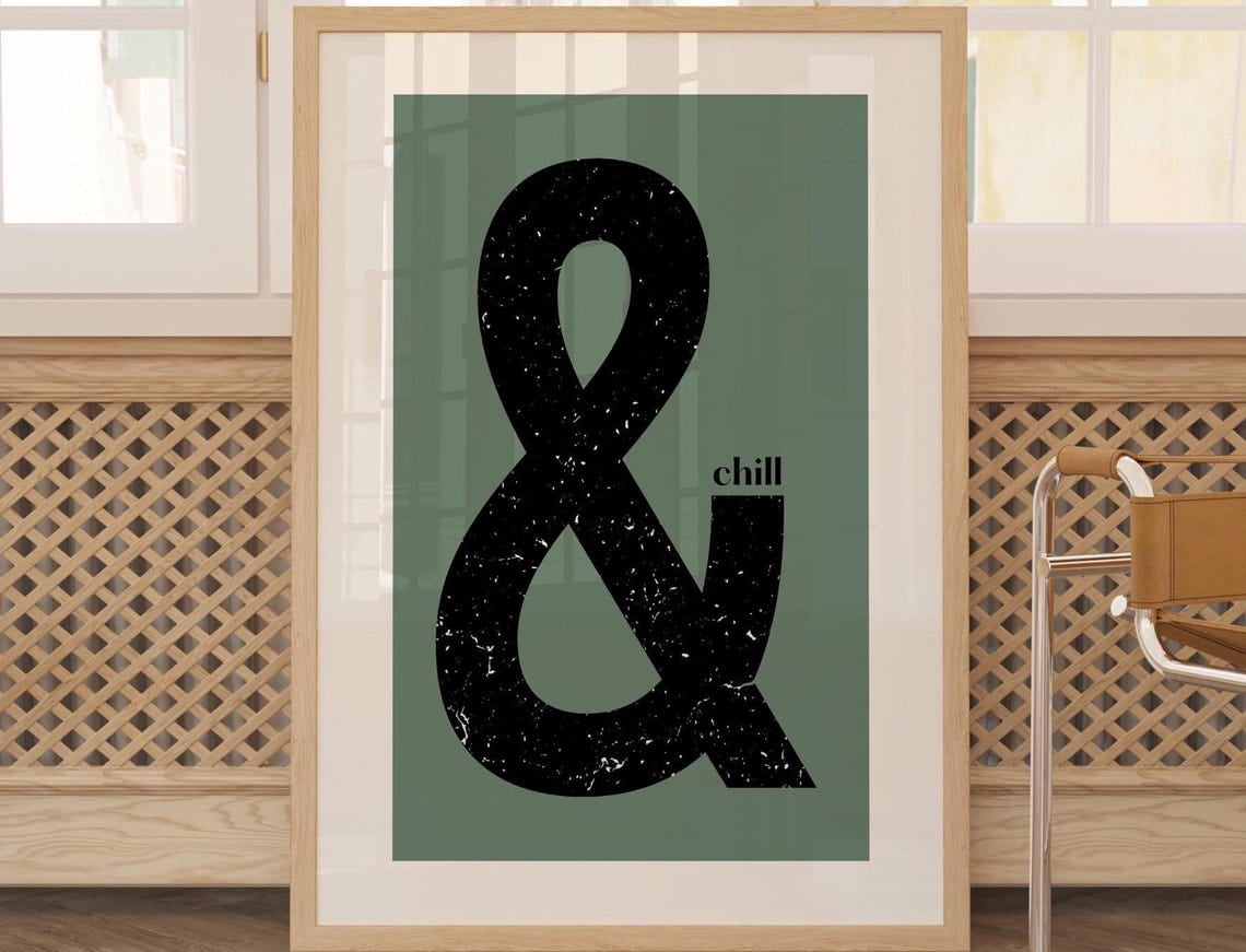 Typography Poster High Quality Handmade Art Retro Style Black And Green ...