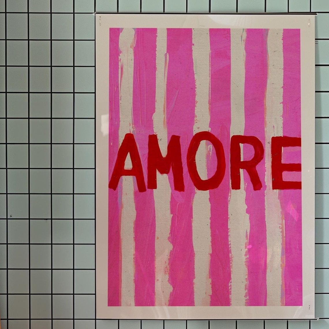 Typography Poster, Red Wall Art, Amore Poster, Bedroom Wall Decor ...
