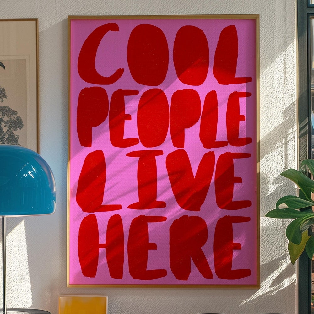 Typography Poster, Trendy Wall Art, Red Wall Art, Kitsch Aesthetic Art ...