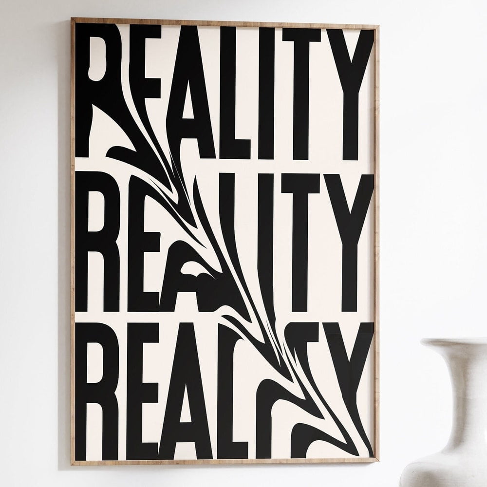 Typography Print, Trippy Art Print, Neutral Wall Art, Black Wall Art ...