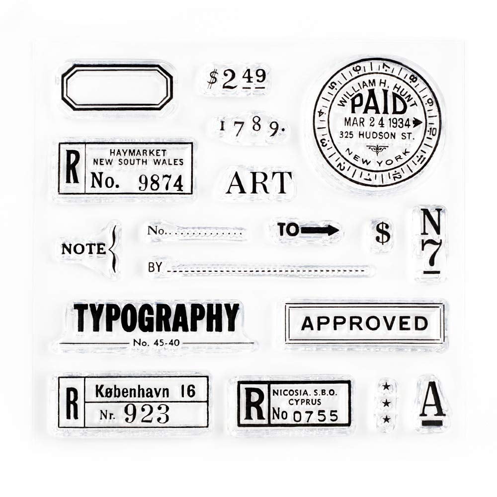 Typography Small Clear Stamp Set 4x4 inch by Wintertime Crafts for ...