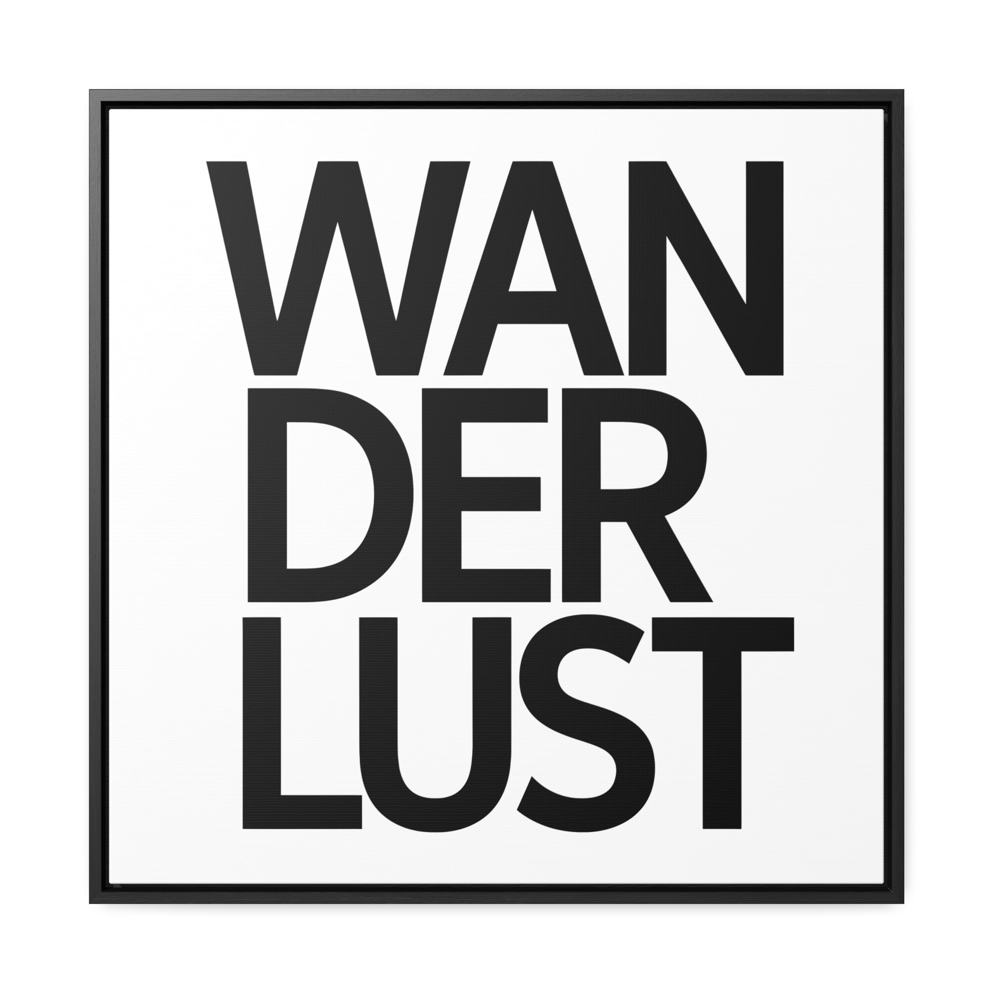 Typography Wanderlust Square Canvas Wrap Wall Art, Travel Lovers Home ...