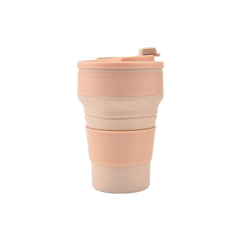 Typpkmm Reusable Silicone Collapsible Cups with Lid for Camping 350ml ...