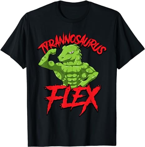 Tyrannosaurus Flex T-Rex Dinosaur Bodybuilder Sport Training T-Shirt ...