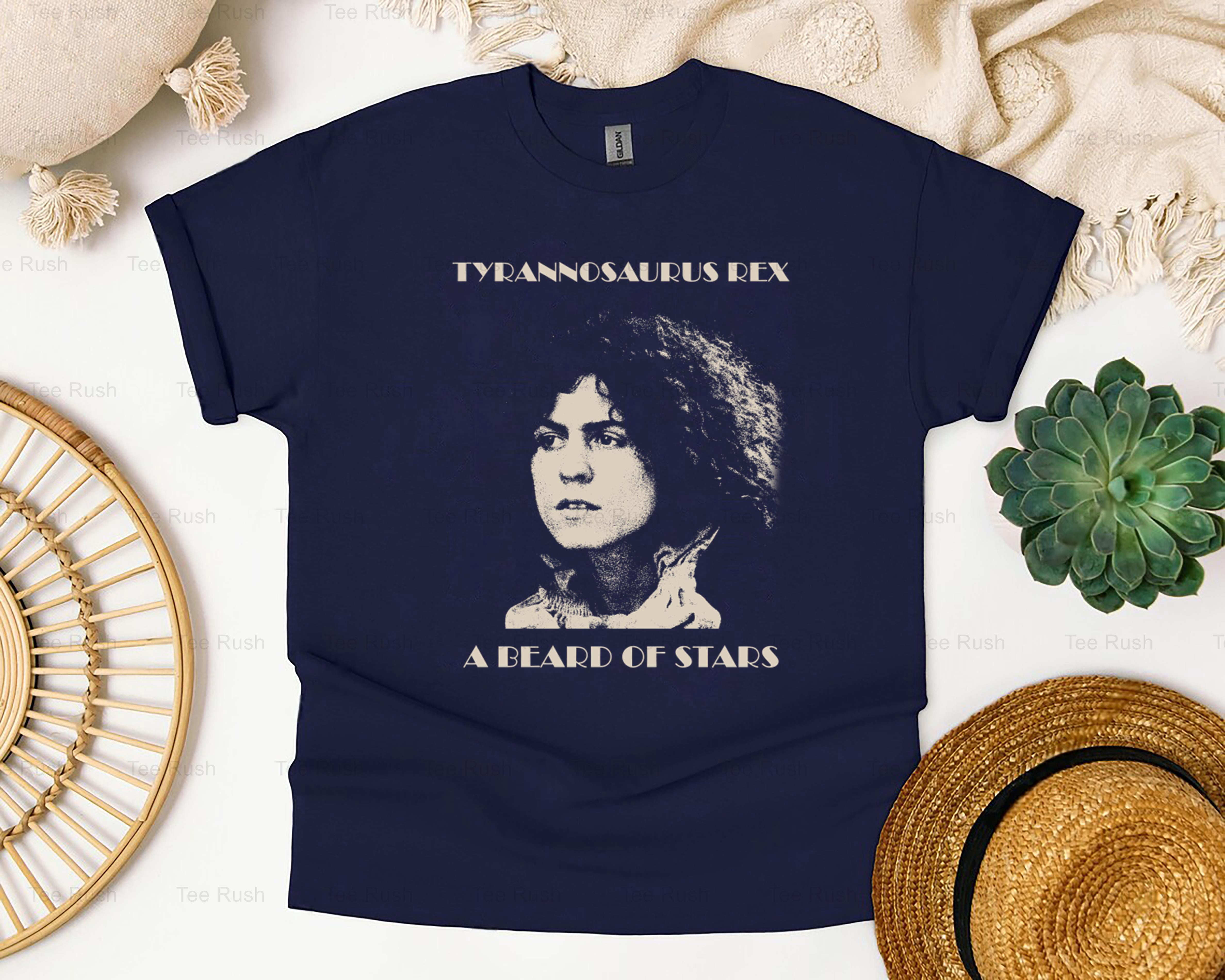 Tyrannosaurus Rex Beard Stars Album Glam Rock Band Marc Bolan,T-Shirt ...