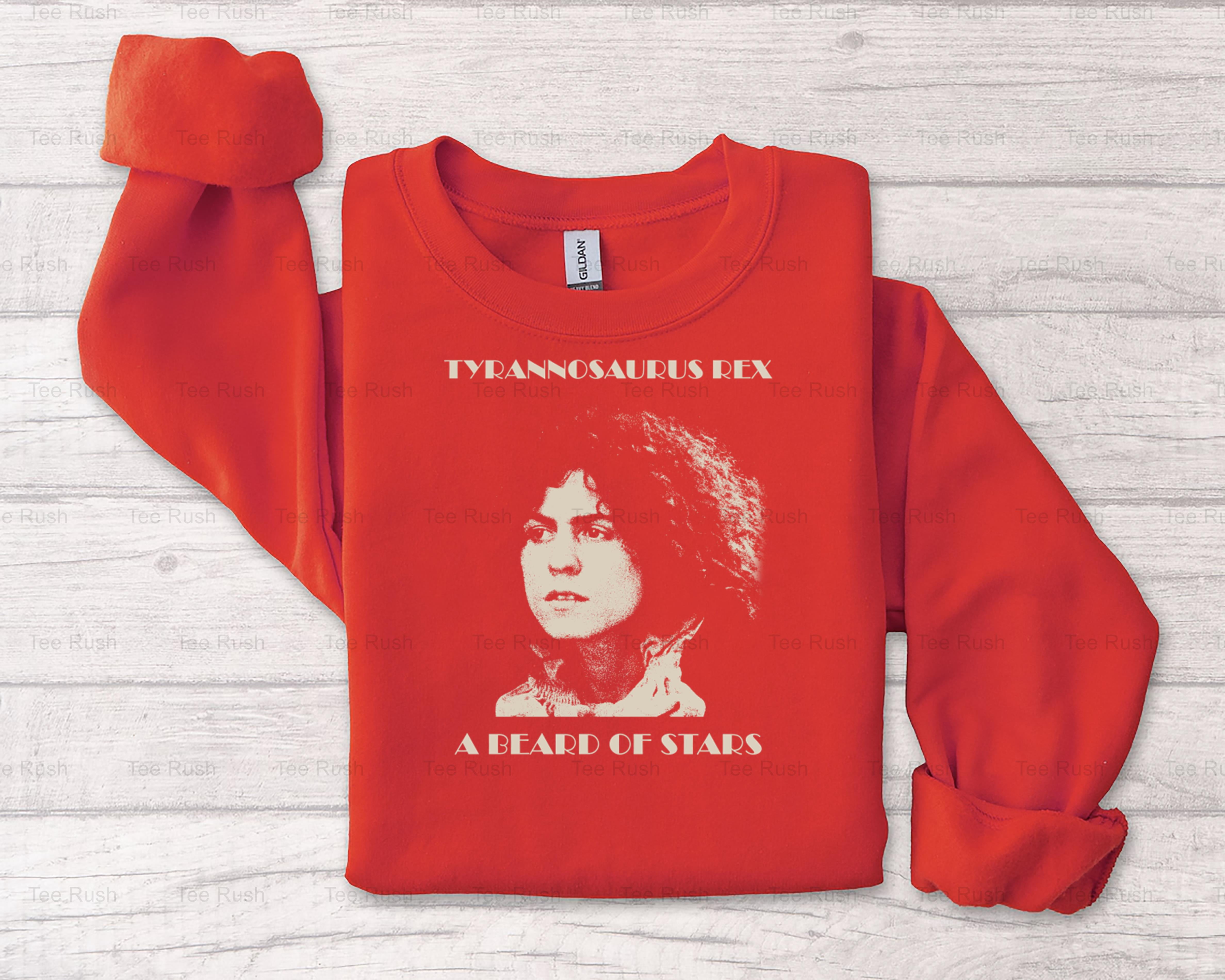 Tyrannosaurus Rex Beard Stars Album Glam Rock Band Marc Bolan,T-Shirt ...