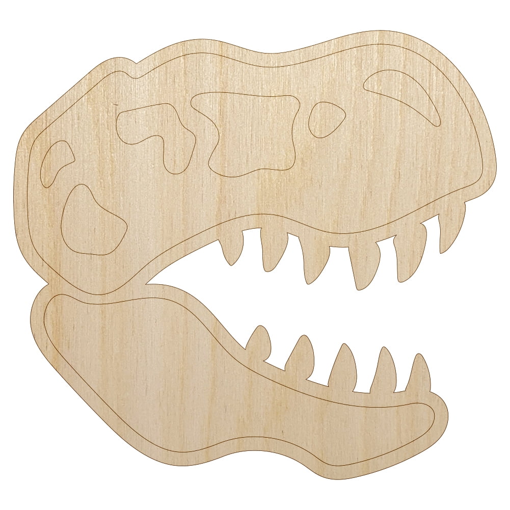 Tyrannosaurus Rex Skull Fossil Wood Shape Unfinished Piece Cutout Craft ...
