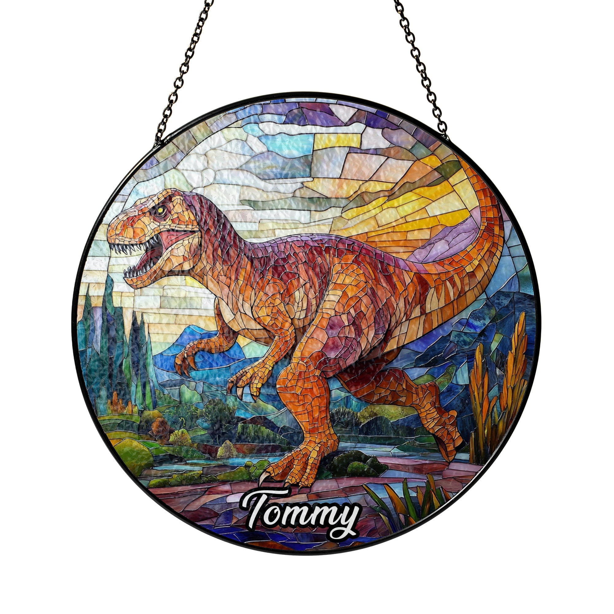 Tyrannosaurus Rex Stained Glass Suncatcher - Custom T-Rex Window ...