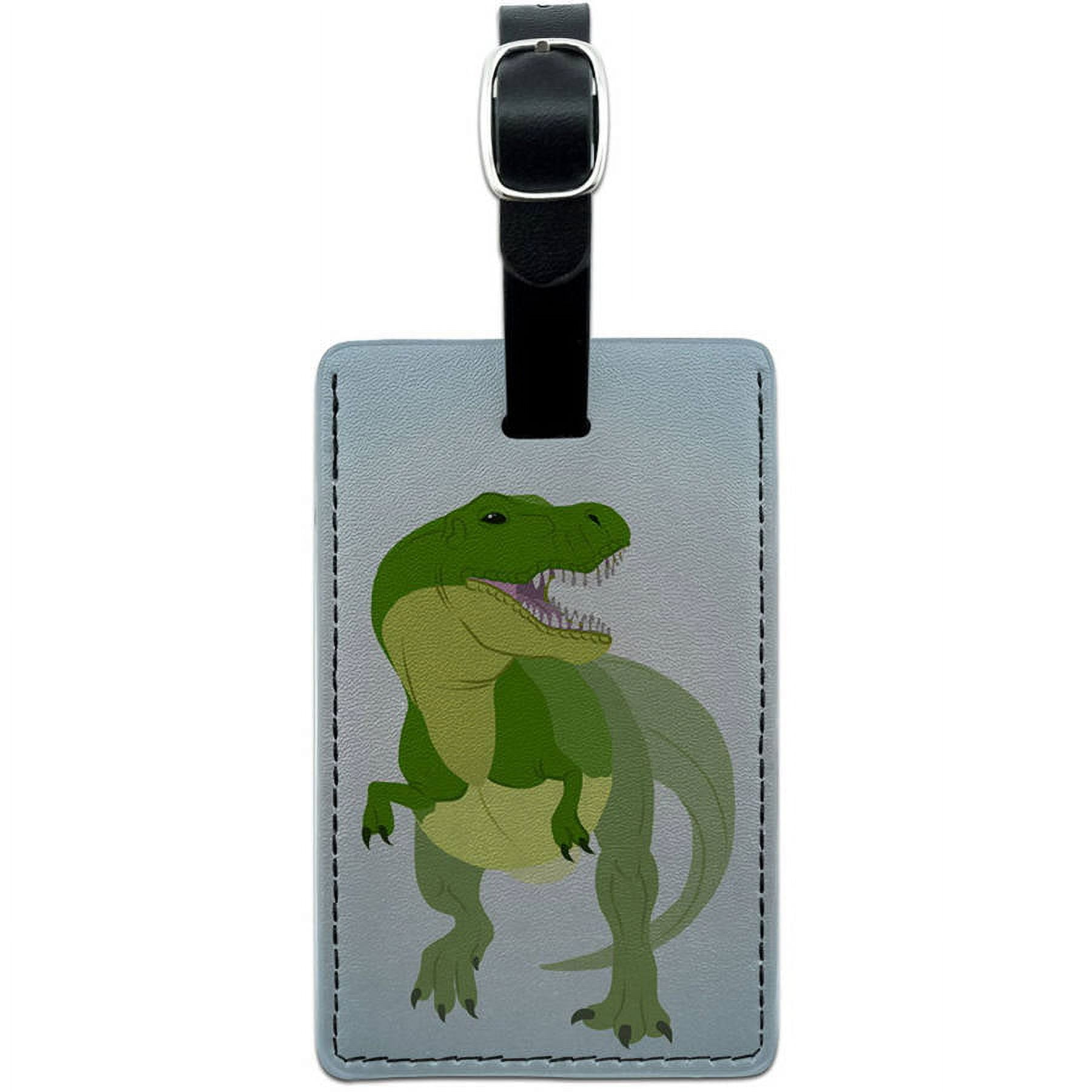 Tyrannosaurus Rex T Rex Dinosaur Raptor Leather Luggage ID Tag Suitcase ...