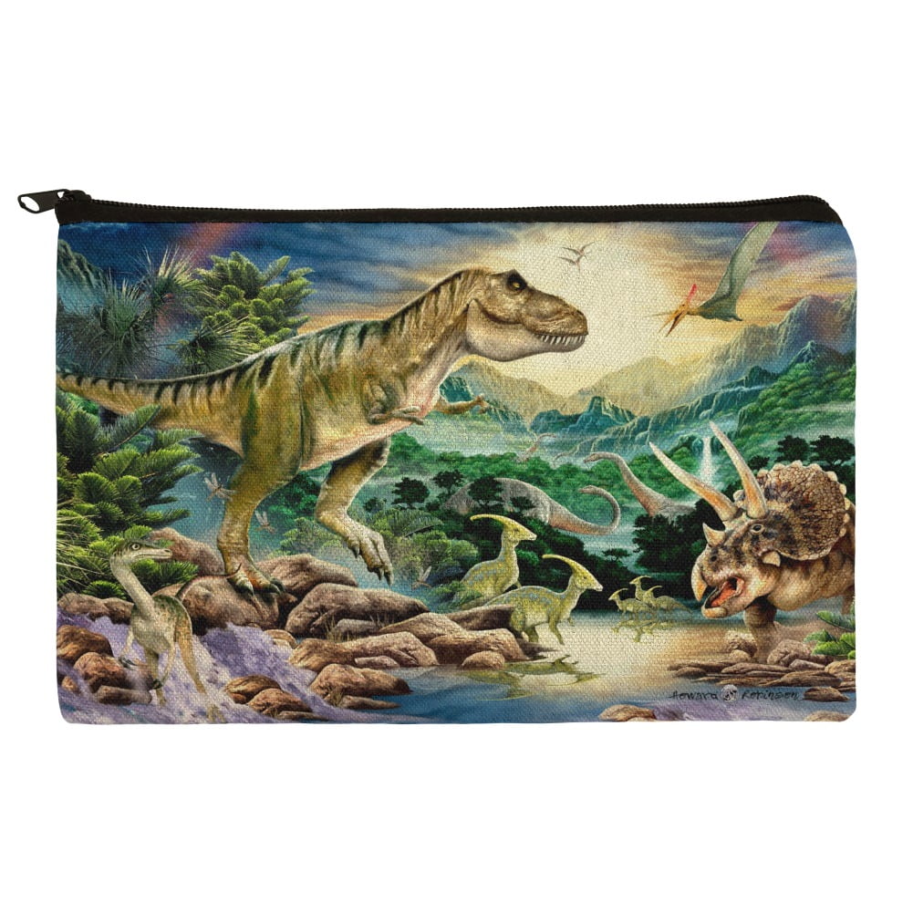 Tyranosaur T-Rex Jurassic Sunset Pencil Pen Organizer Zipper Pouch Case ...