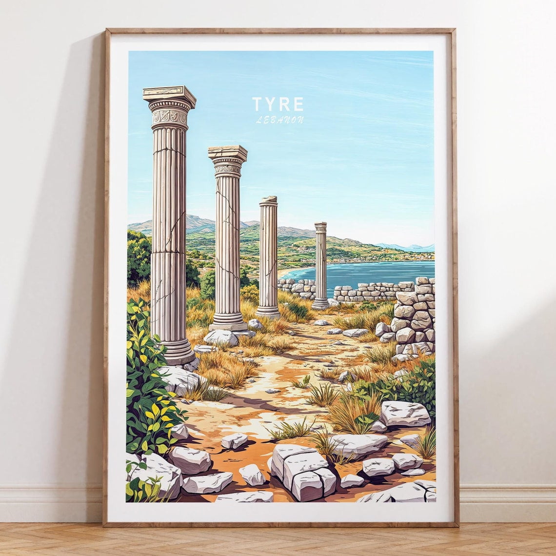 Tyre Travel Poster, Tyre Lebanon Travel Print, Tyre Travel Wall Art ...