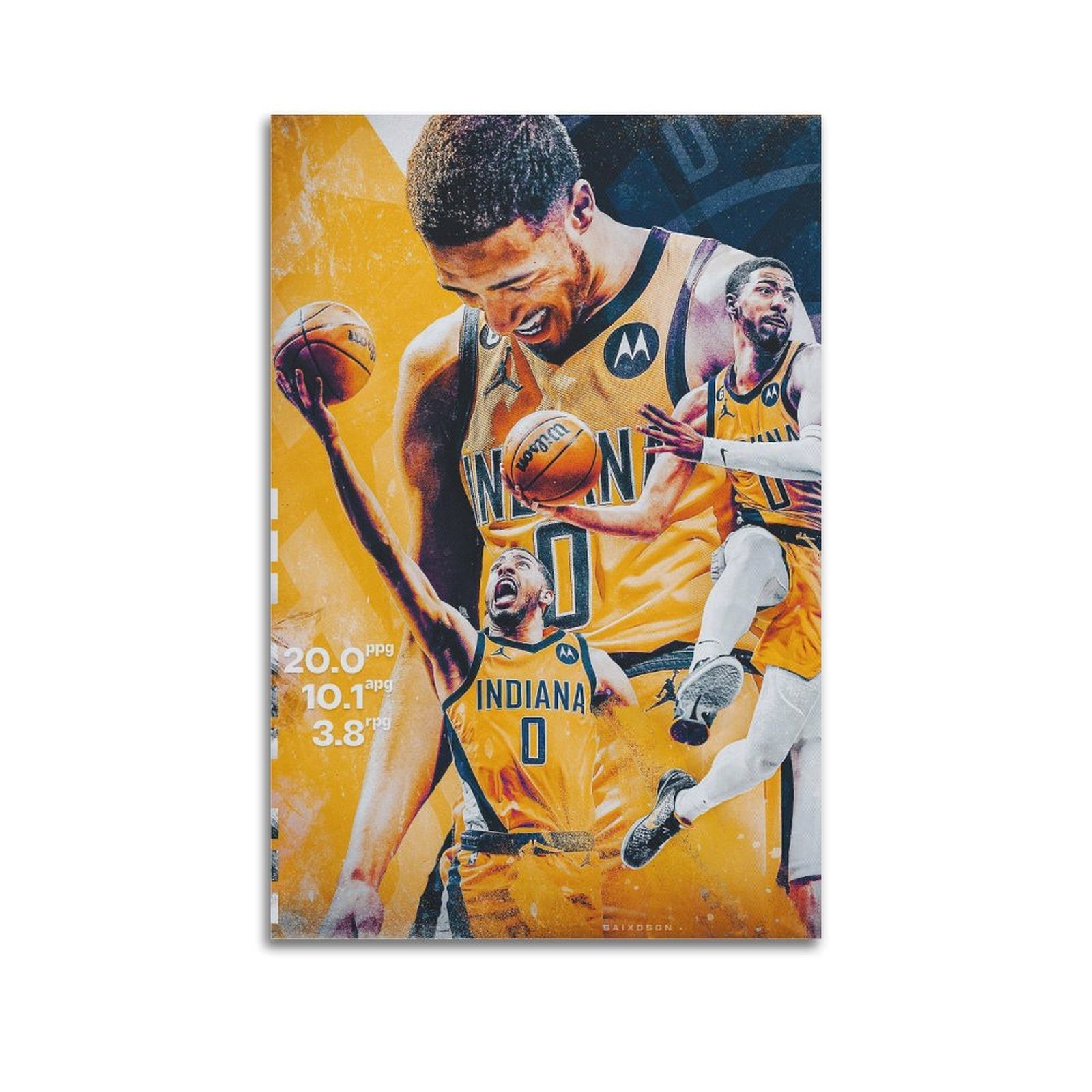 Tyrese Haliburton Basketball Poster Art Anime Star Music Picture Wall ...
