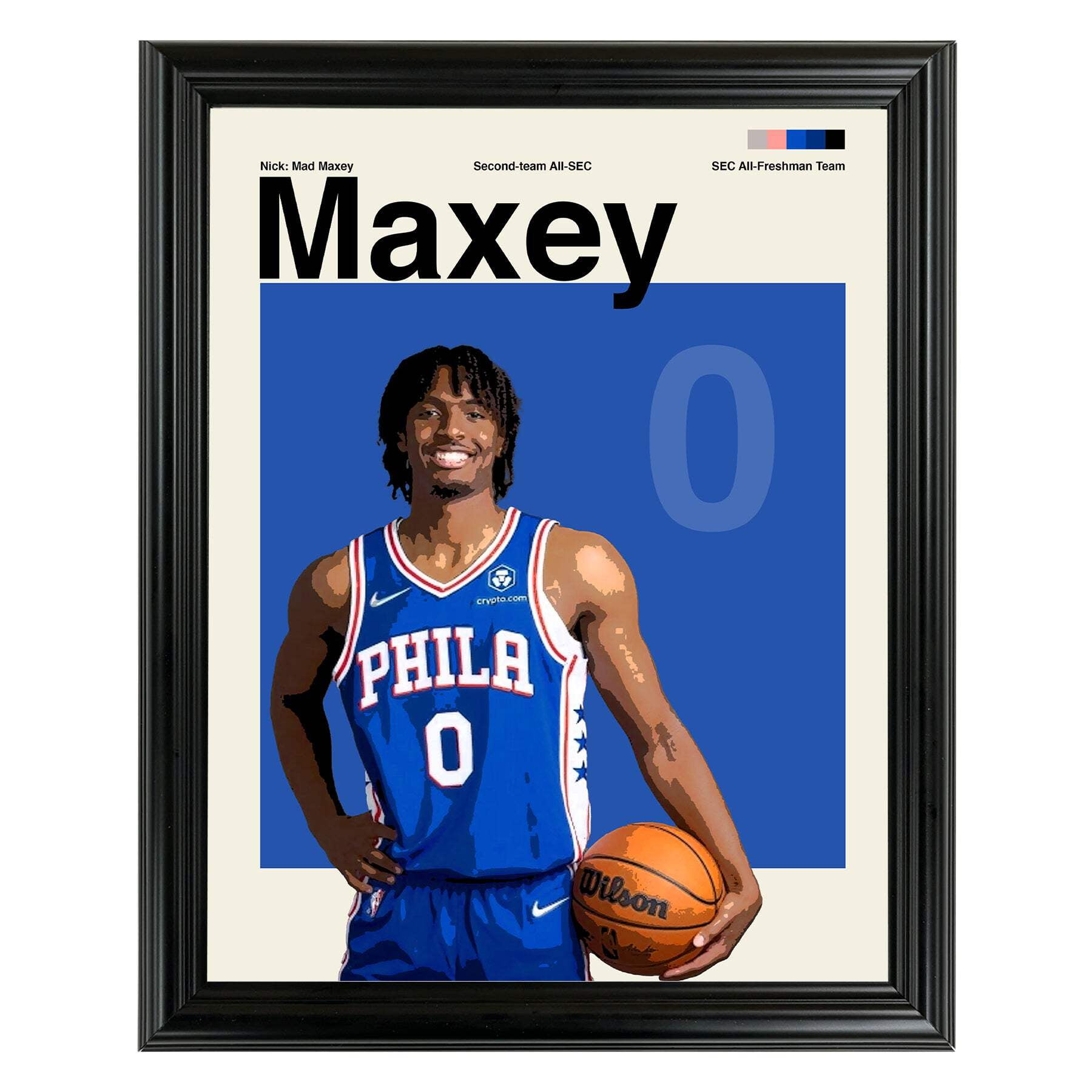 Tyrese Maxey Framed Sports Art Photo by Thomas Maxwell - Walmart.com