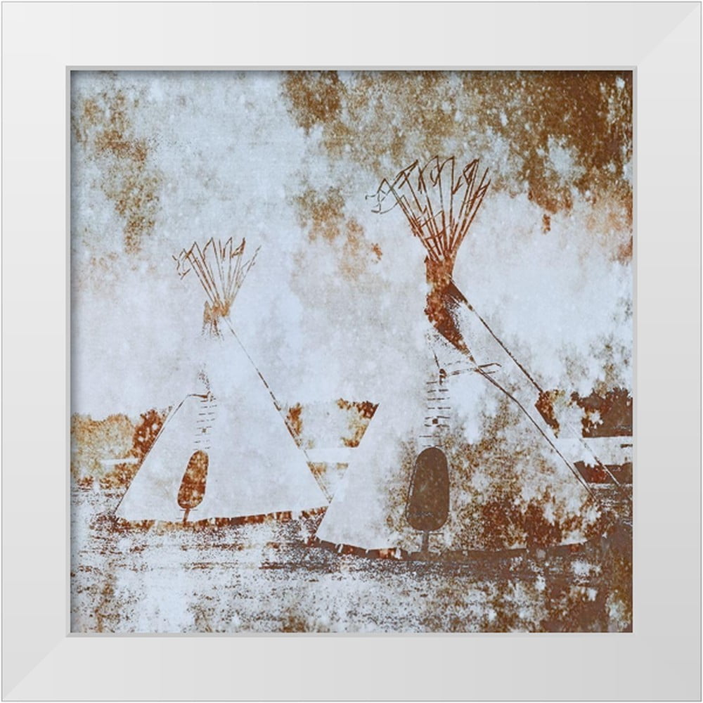 Tyrrell, Lu Anne 20x20 White Modern Wood Framed Museum Art Print Titled - Textured Tipis ...