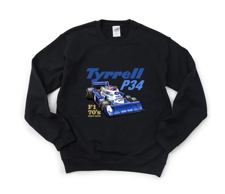 Tyrrell P34 F1 70s Nice Six Wheeler Racing Elf Project 34 Art Sweatshirt Unisex, up to 5XL ...