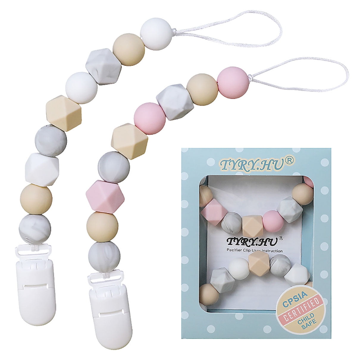 Tyry.hu Silicone Pacifier Clip for Baby Boys or Girls for Teething Toys ...