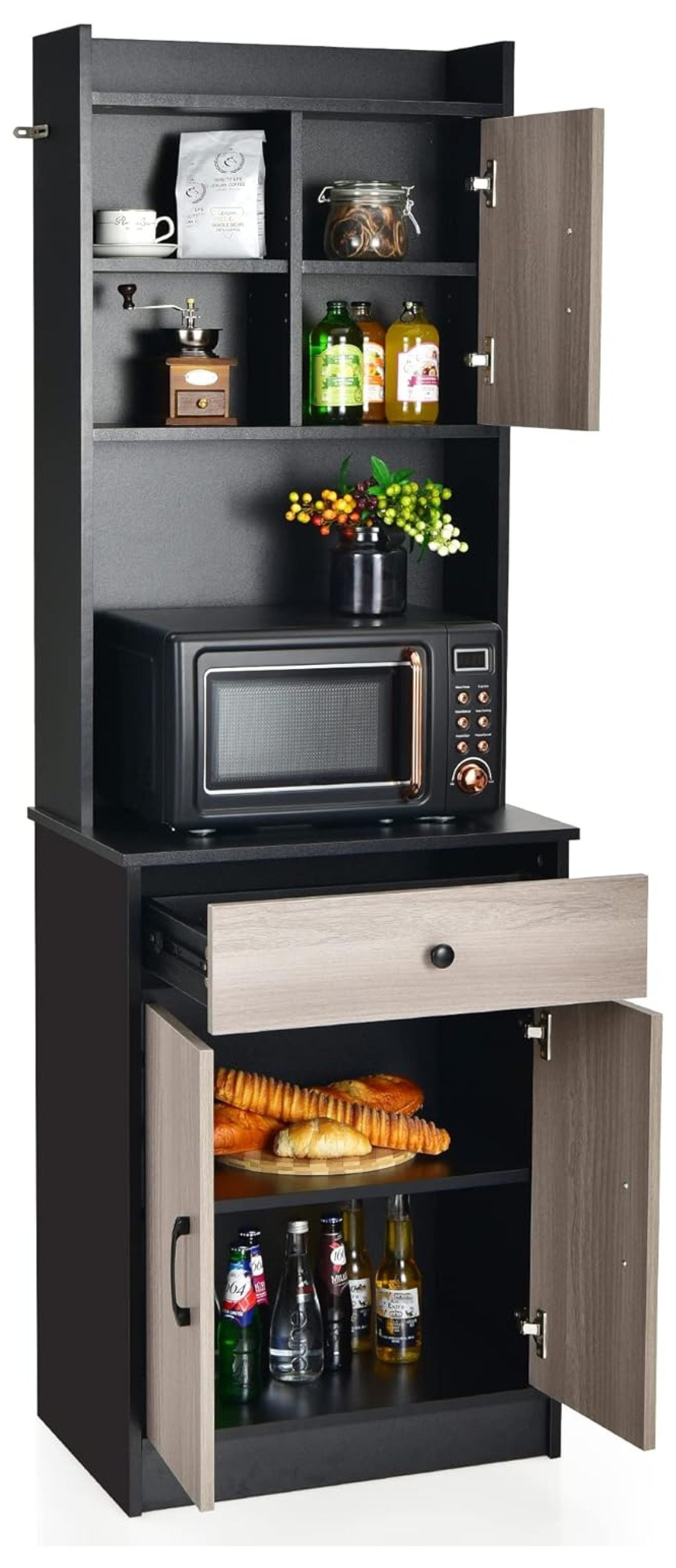 Tyslan Kitchen Pantry Storage Cabinet, Compact Kitchen Cabinet with ...