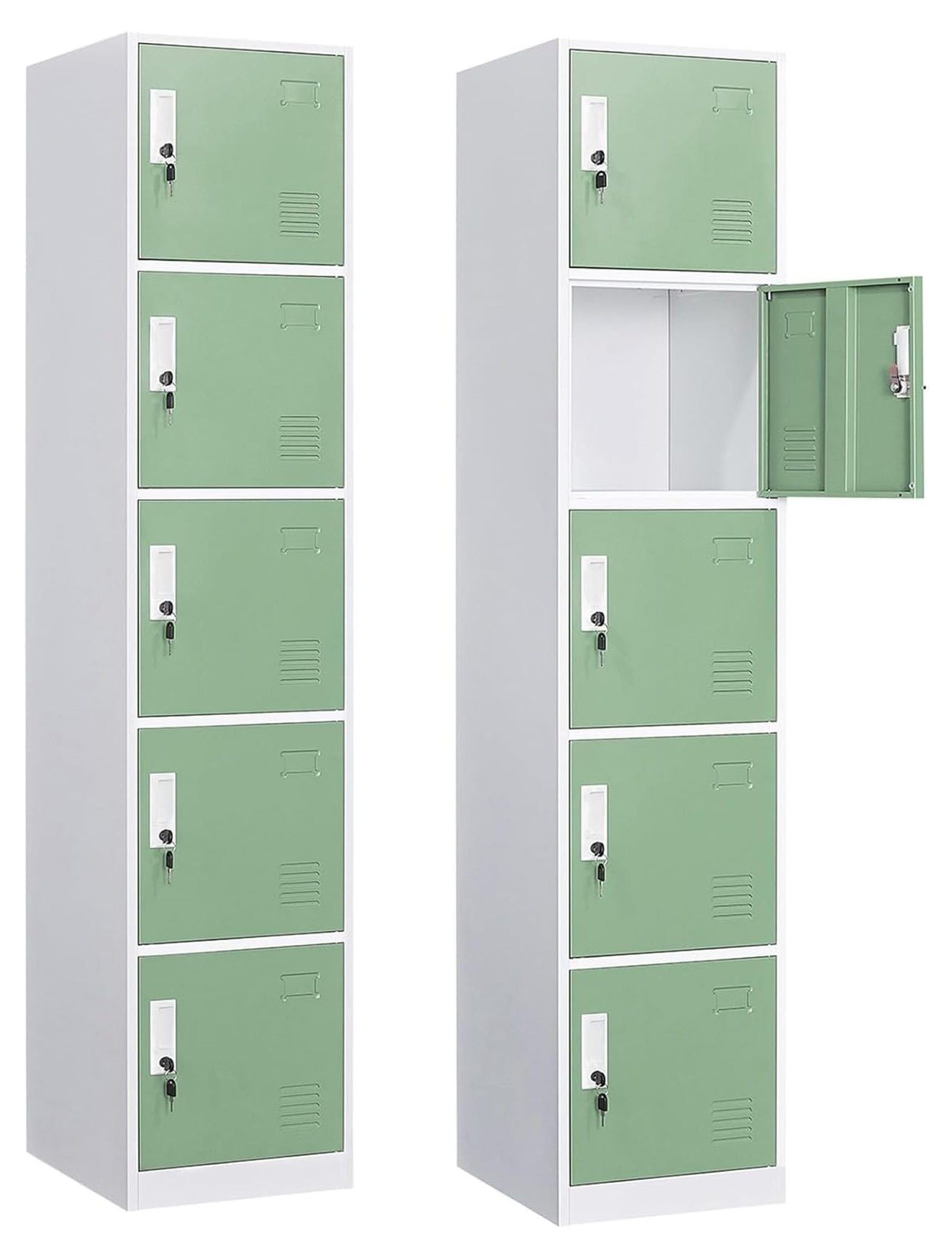 Tyslan Metal Locker Set of 2, 5-Tier Steel Locker Storage Cabinet, Home ...