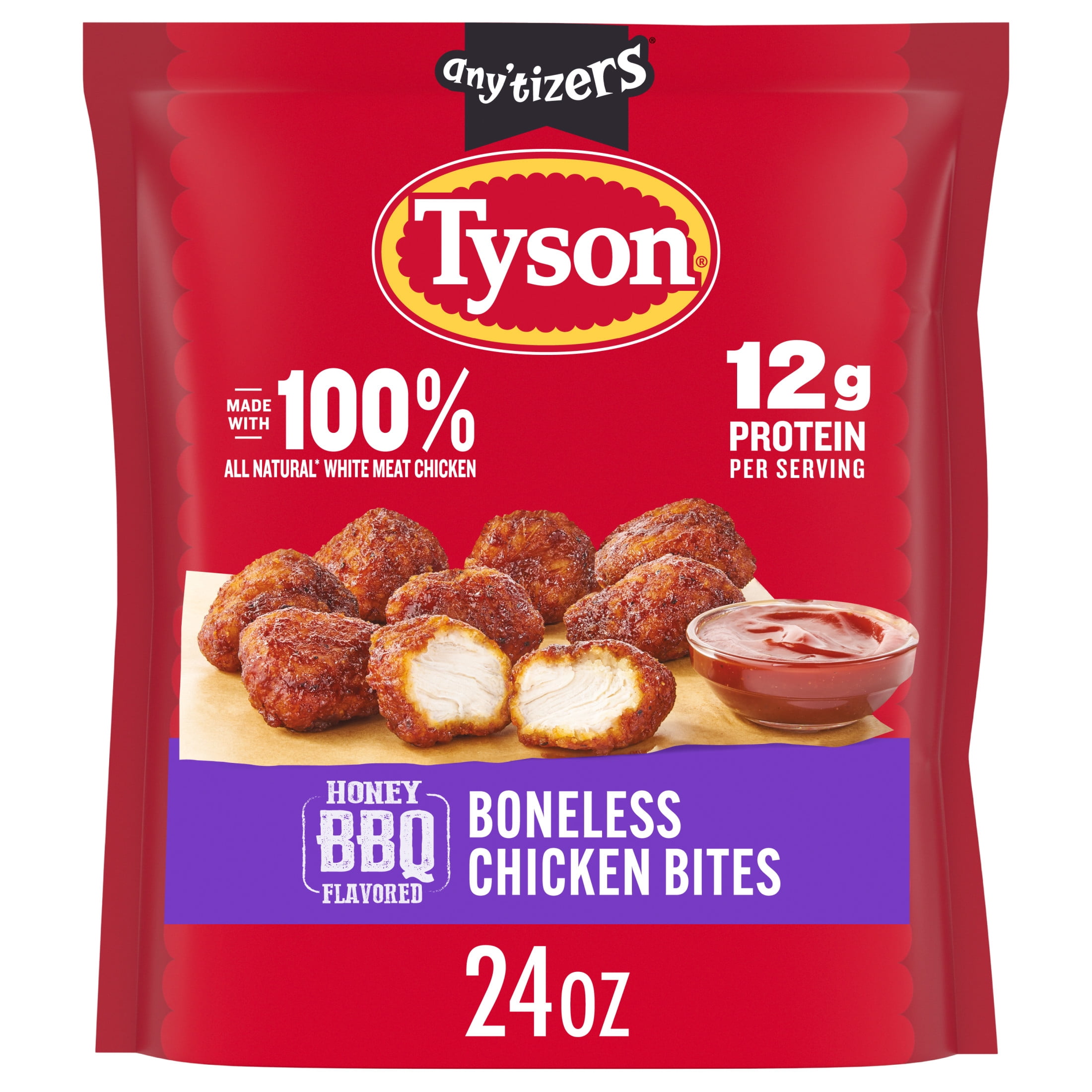 Tyson Any'tizers Honey BBQ Boneless Chicken Bites, 24 oz (Frozen ...