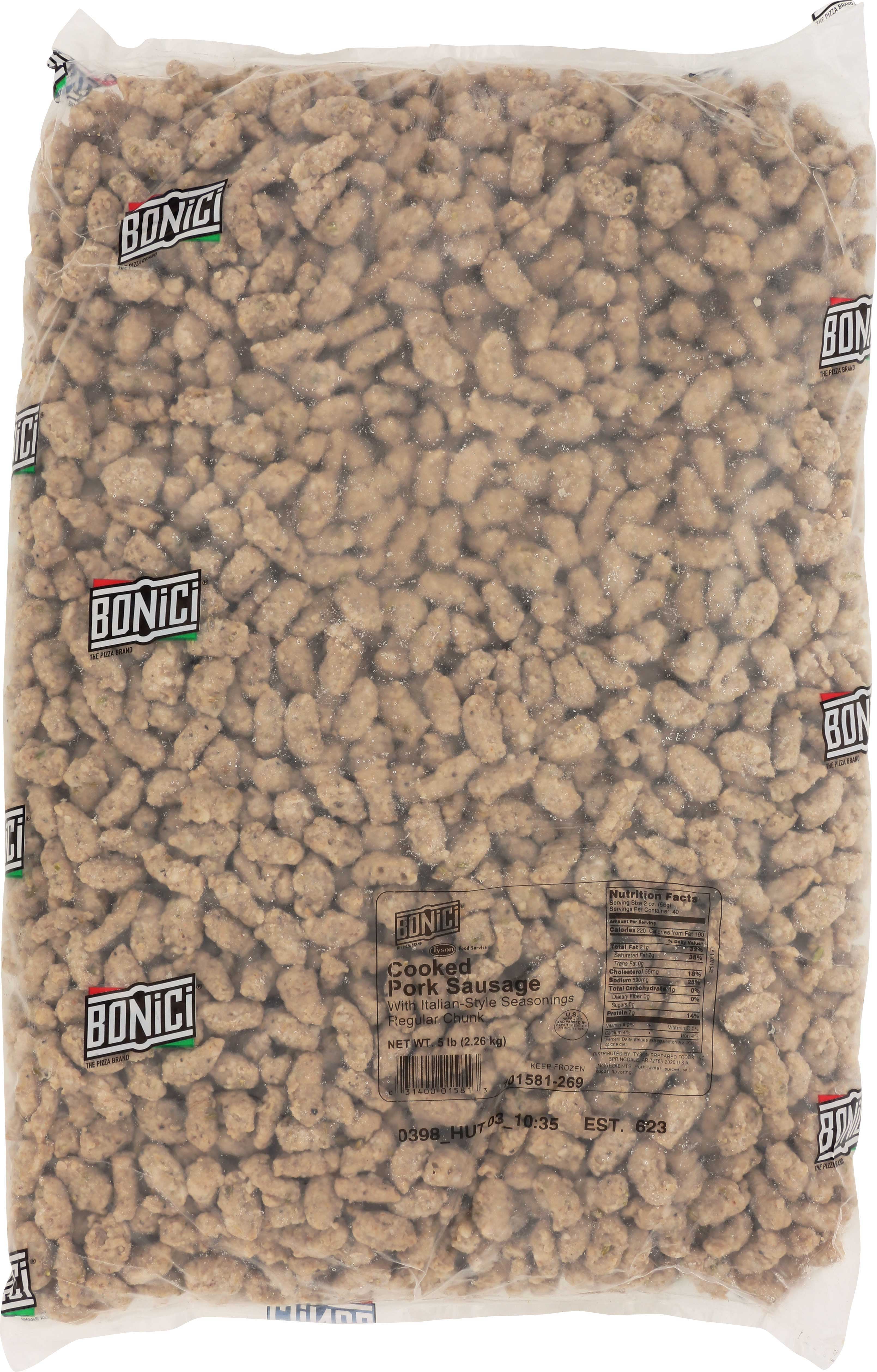 Tyson Italian Style Regular Chunk Pork Sausage Seasoning Pizza Topping ...