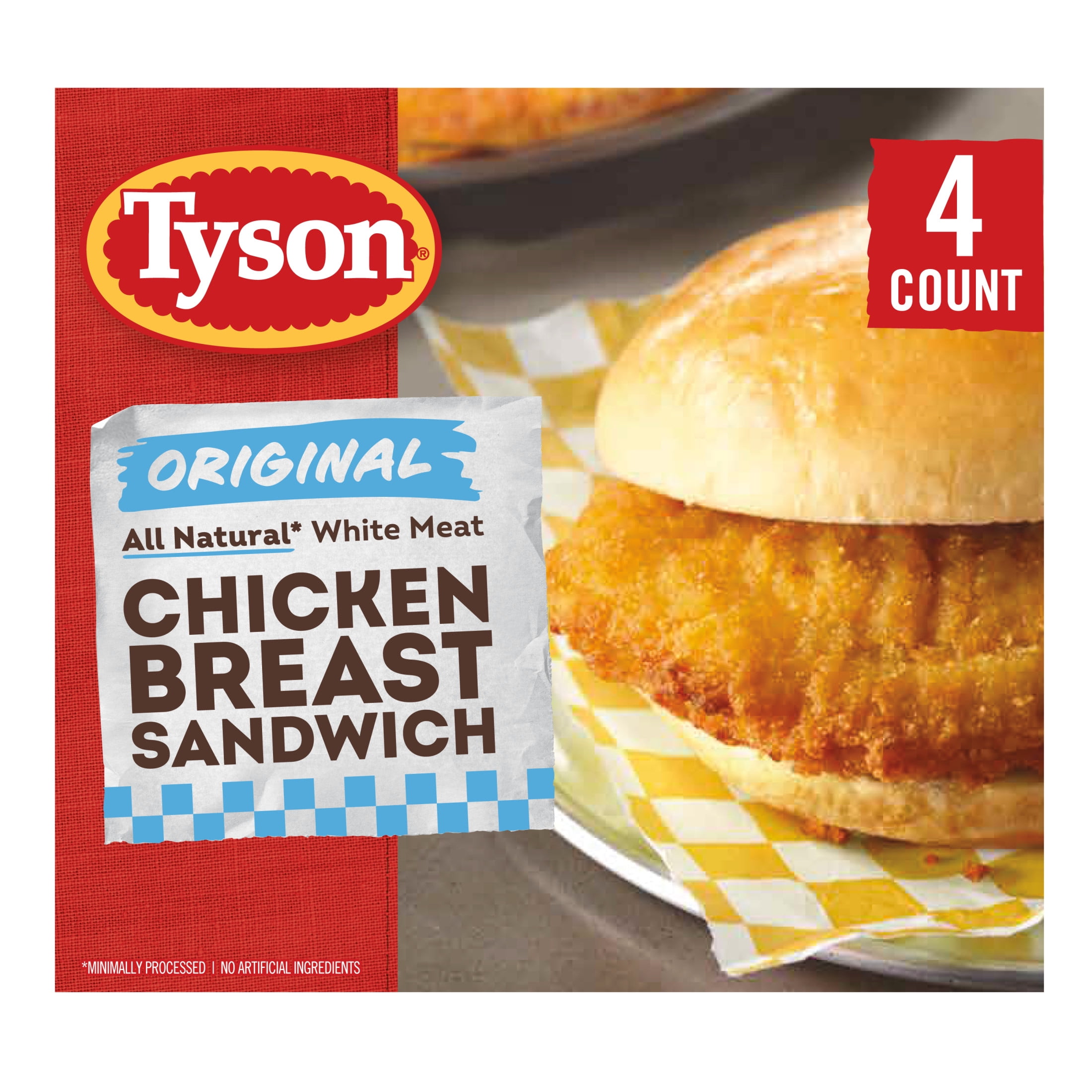 Tyson Original Chicken Breast Sandwich, 24 oz, 4 Count (Frozen ...