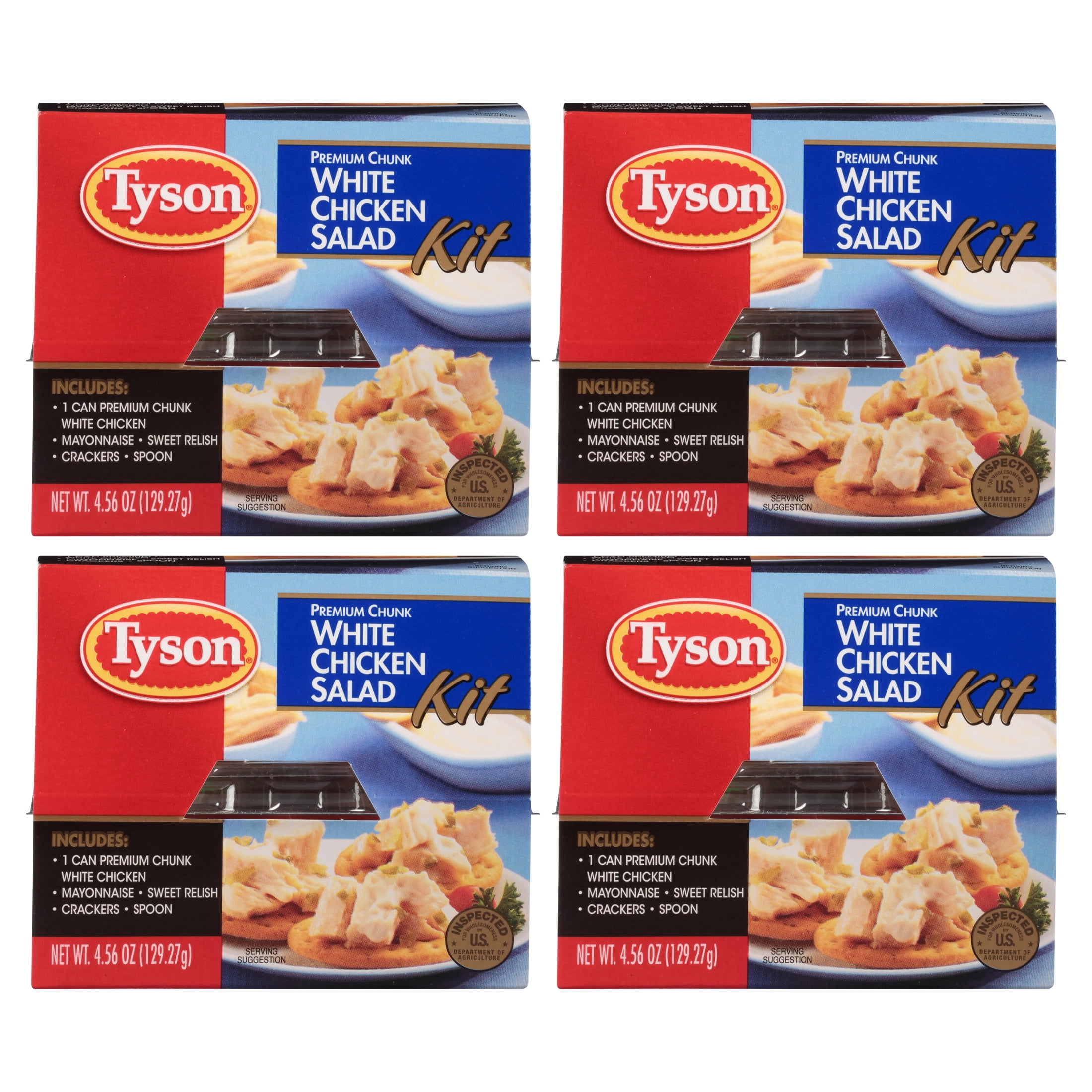 (4 pack) Tyson® Premium Chunk White Chicken Salad Kit, 4.57 oz ...