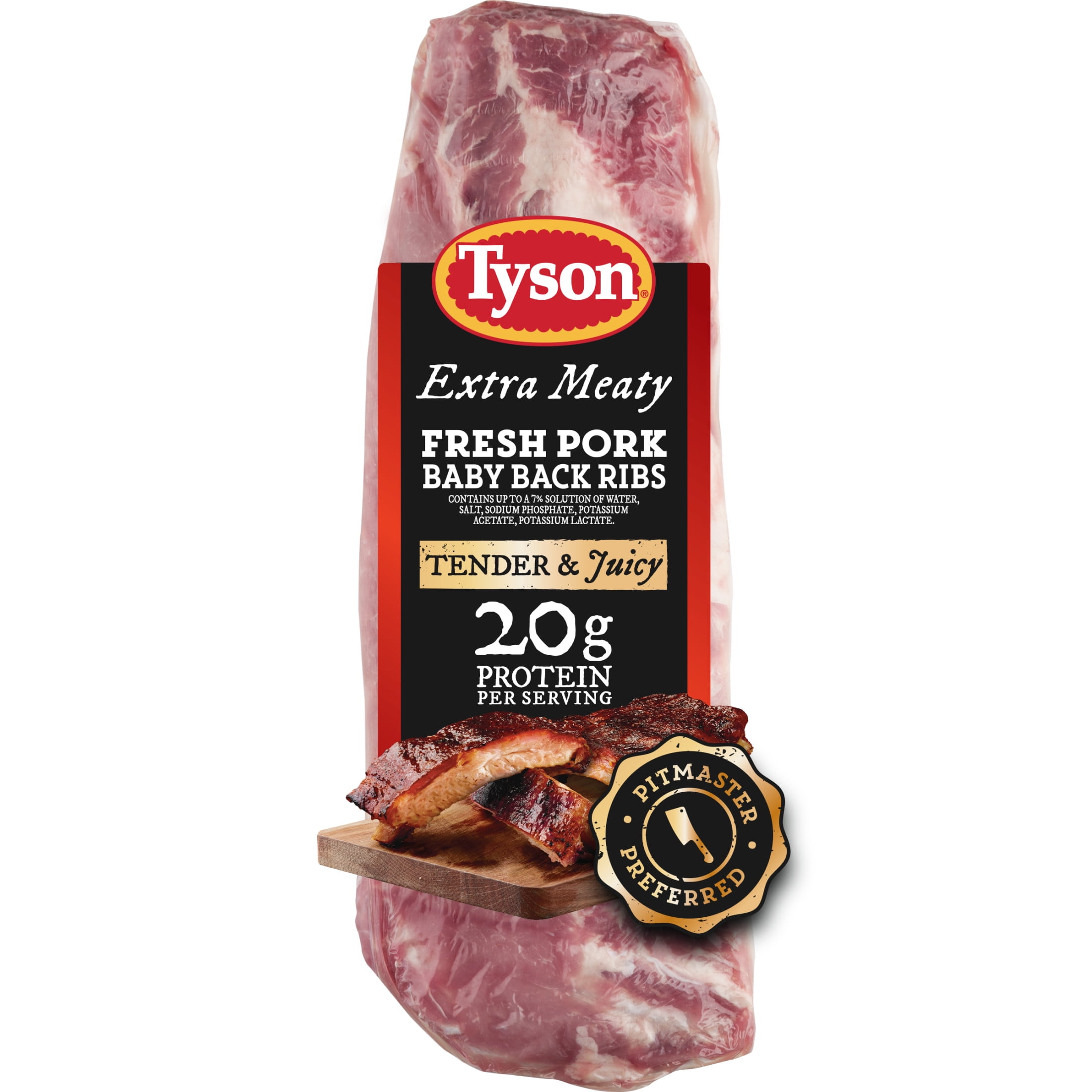 Tyson Tender & Juicy Extra Meaty Fresh Pork Baby Back Ribs, 2.9 - 4.0 ...