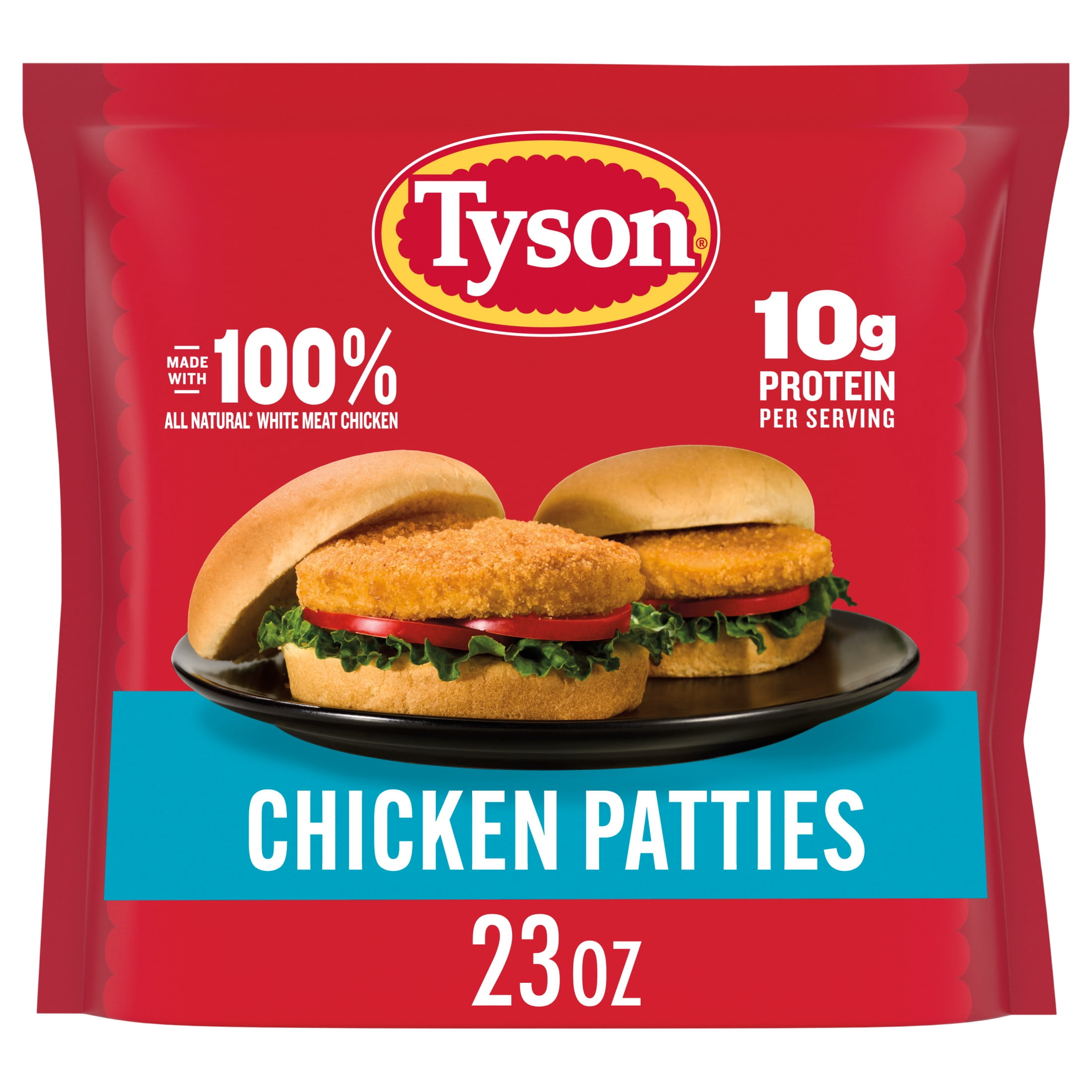 Tyson White Meat Chicken Patties, 23 oz (Frozen, Fully Cooked ...