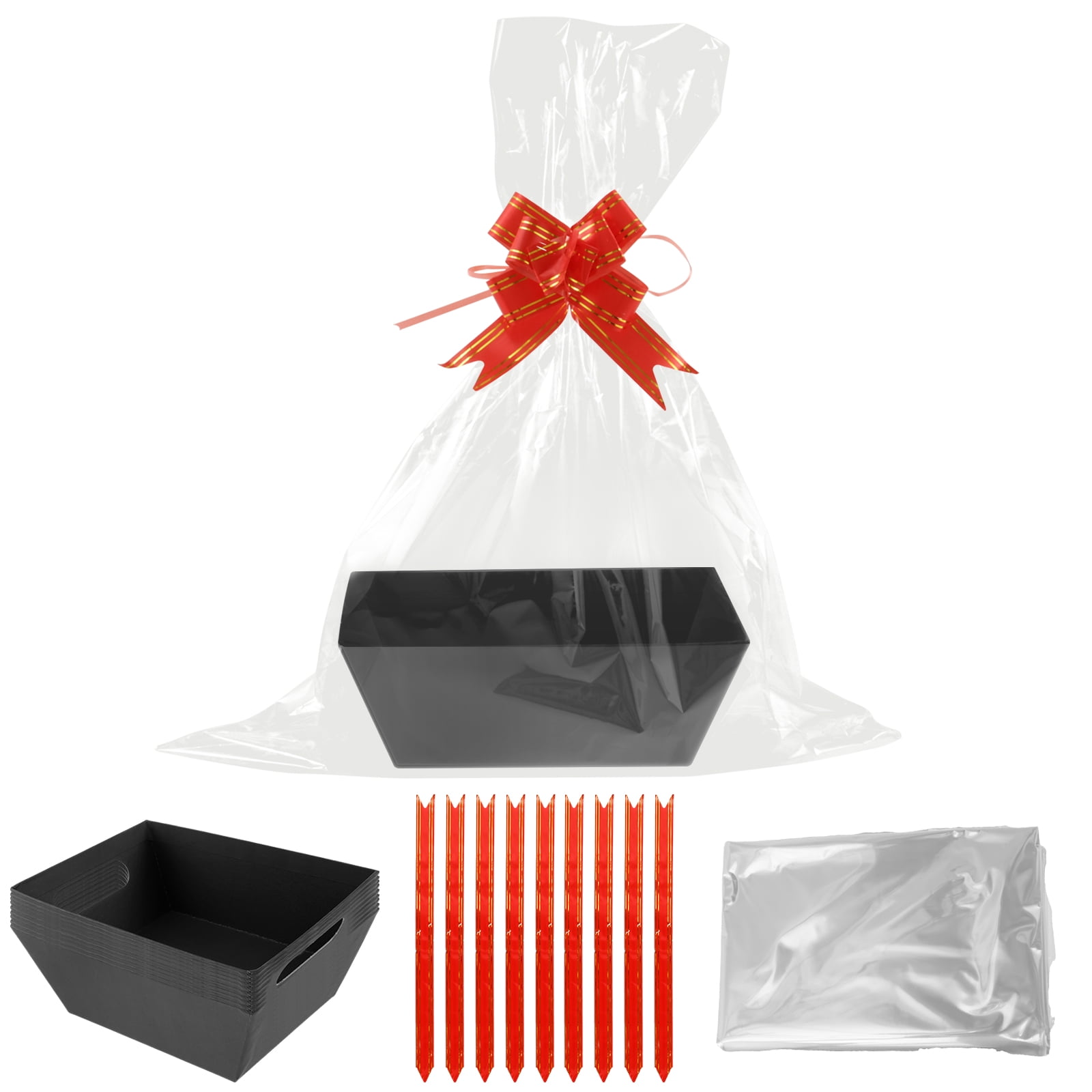 Tysrjsv 10pcs Baskets for Gifts Empty Paper Gift Basket Kit with 10 ...