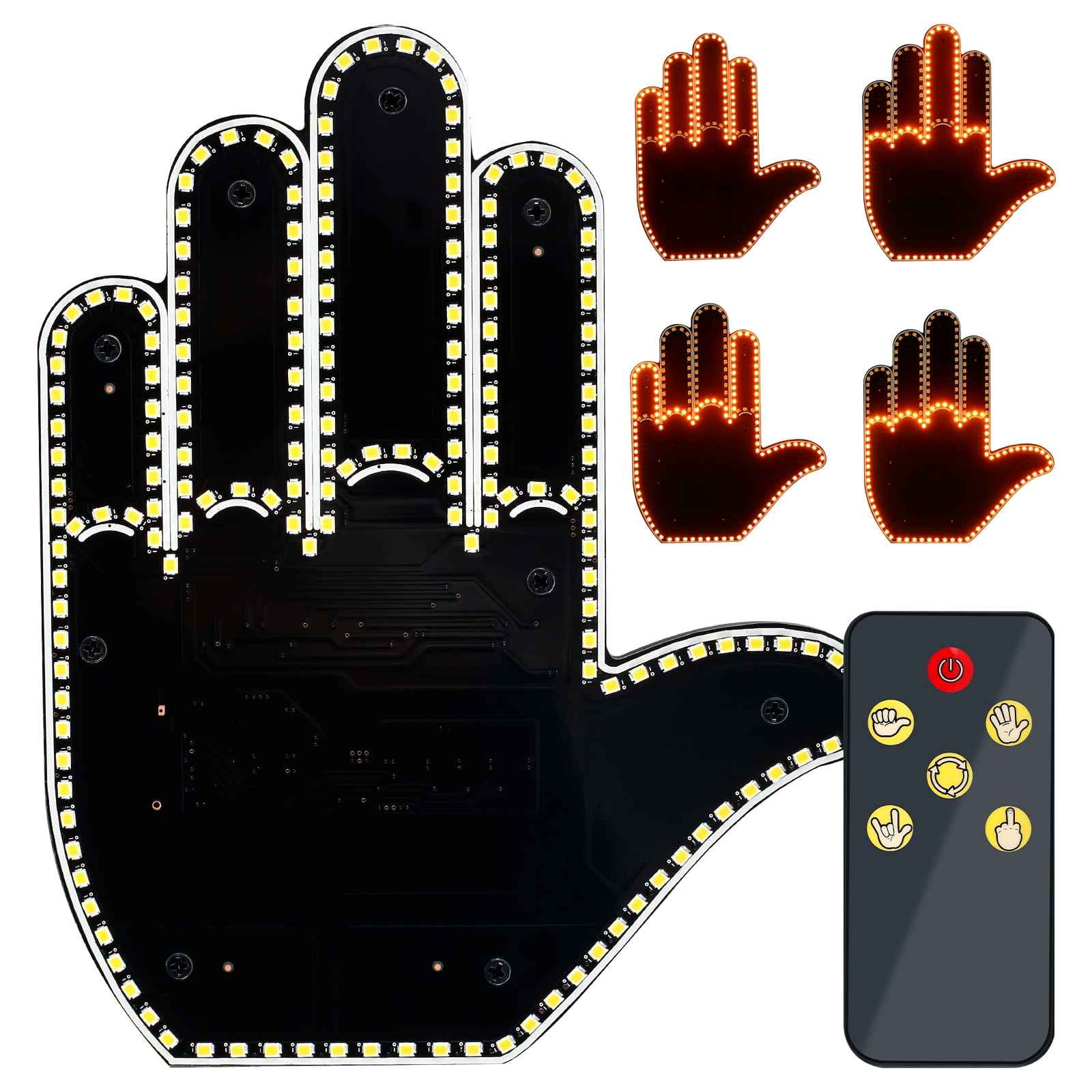 Tysrjsv Car Finger Light with Remote Control 176LED Car Hand Gesture ...