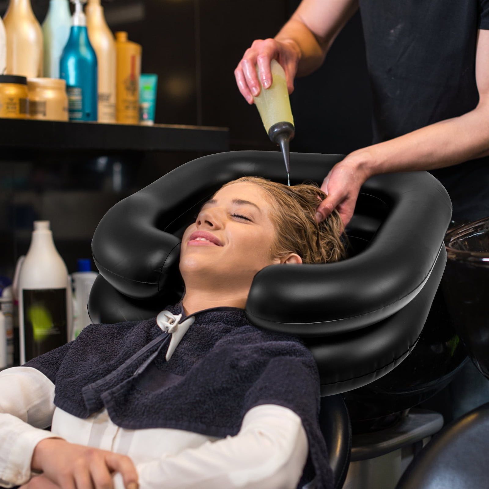 Wekvgz 24x20inch Inflatable Hair Washing Basin with Head and Neck ...