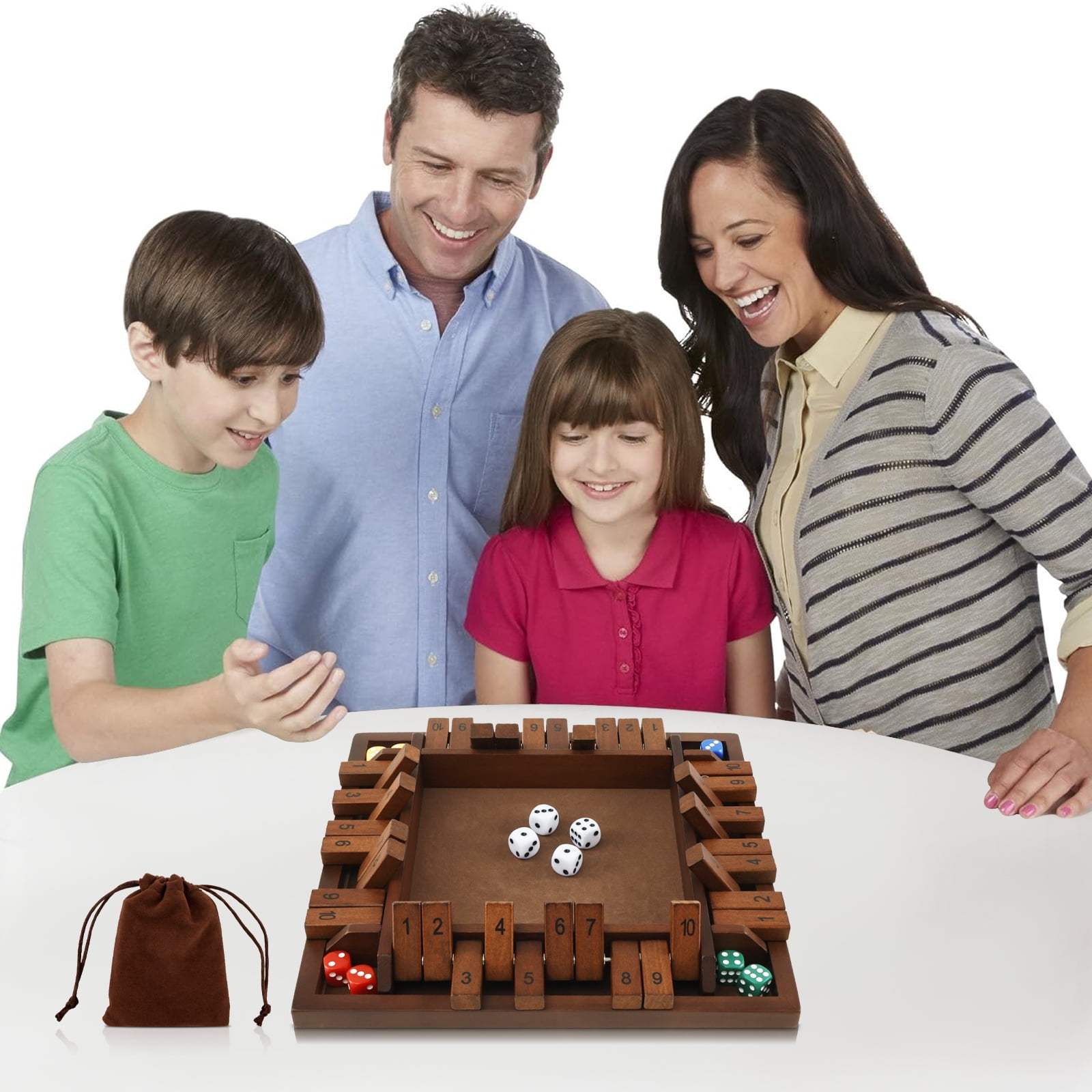 Tysrjsv Shut the Box Game for Learning Addition Classic 4 Way Wood Shut ...