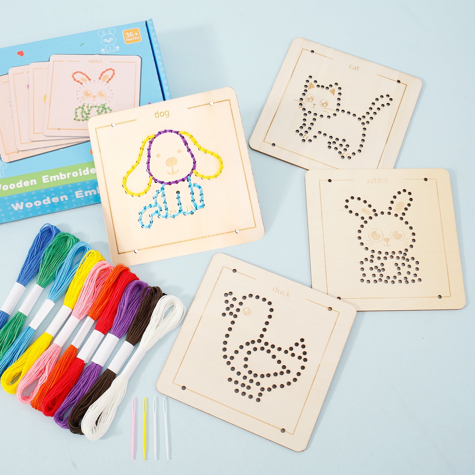 Tysrjsv Wooden Lacing Toy Set Funny Wooden Threading Toy Kit ...