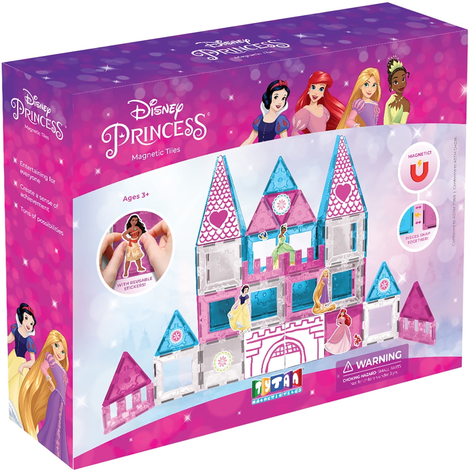 Tytan Toys Disney Princess Magnetic Tiles for Kids 71 Pieces 3+ yrs ...