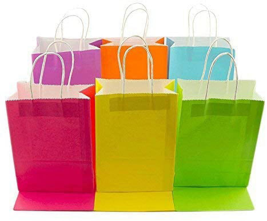 Tytroy 12 Assorted Medium 13'' Rainbow Matte Color Paper Gift Bags with ...