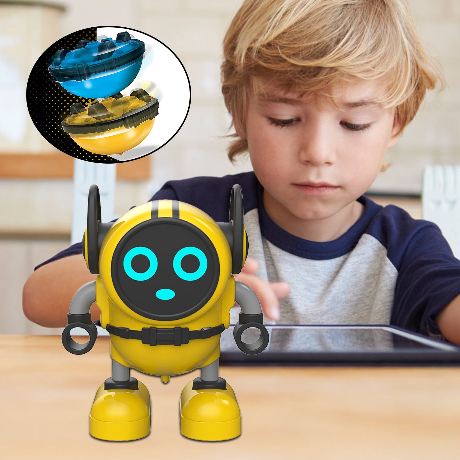 Tyuong Children'S Toys New Gyro Inertial Deformation Robot Small Car Finger Gyro Turn Dazzling ...