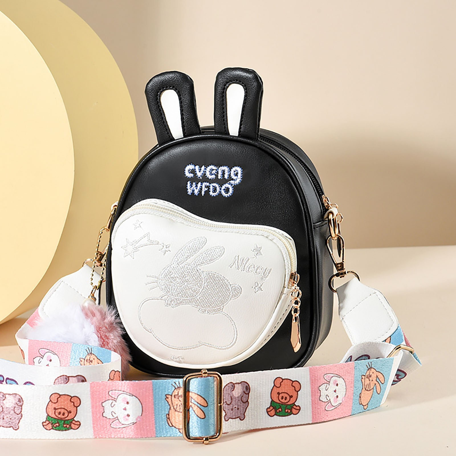 Tyuong School Backpack Cartoon Rabbit Shoulder Bag Messenger Bag Back ...